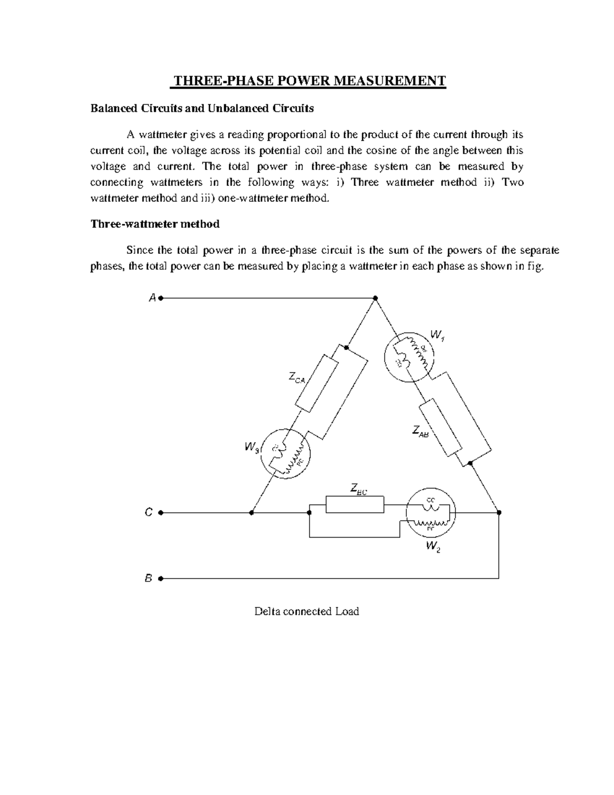 Ch 4 - Three phase power measurement - ####### THREE-PHASE POWER ...