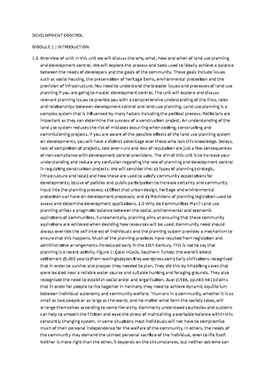 Module 3 Infrastructure Planning - Module 3 Infrastructure Planning ARCH Development Control ...