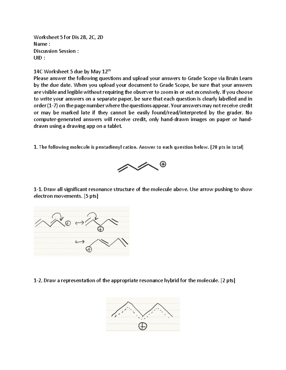 Worksheet 5 for Dis 2B, 2C, 2D key - Chem 14C - UCLA - Studocu