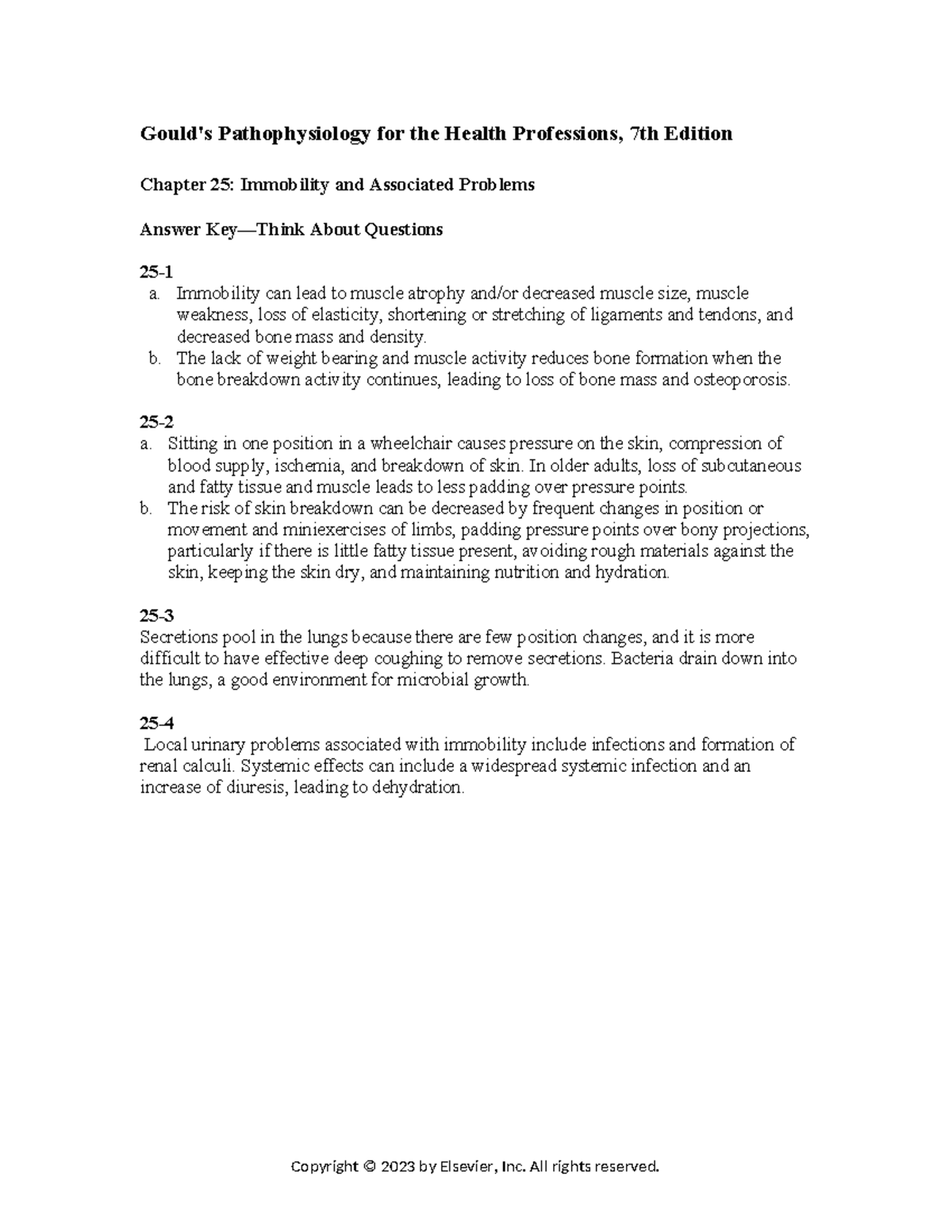 Chapter 025 Think About Ans - Gould's Pathophysiology for the Health ...