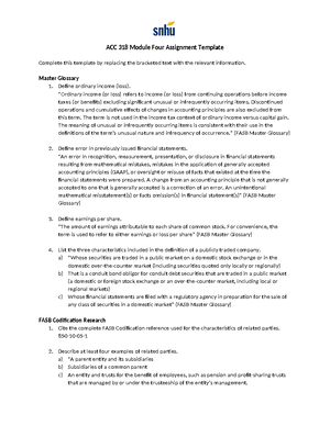 ACC 318 Module Three Assignment - Operating Activities 1. Identify the ...