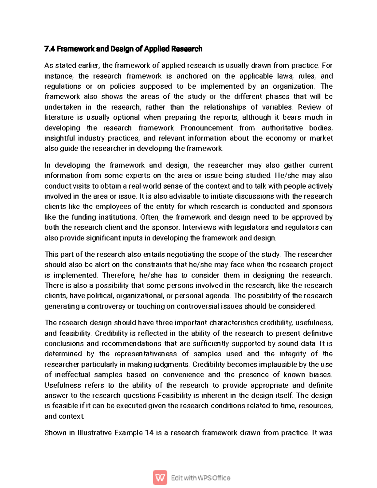 Framework and Design of Applied Research - For instance, the research ...