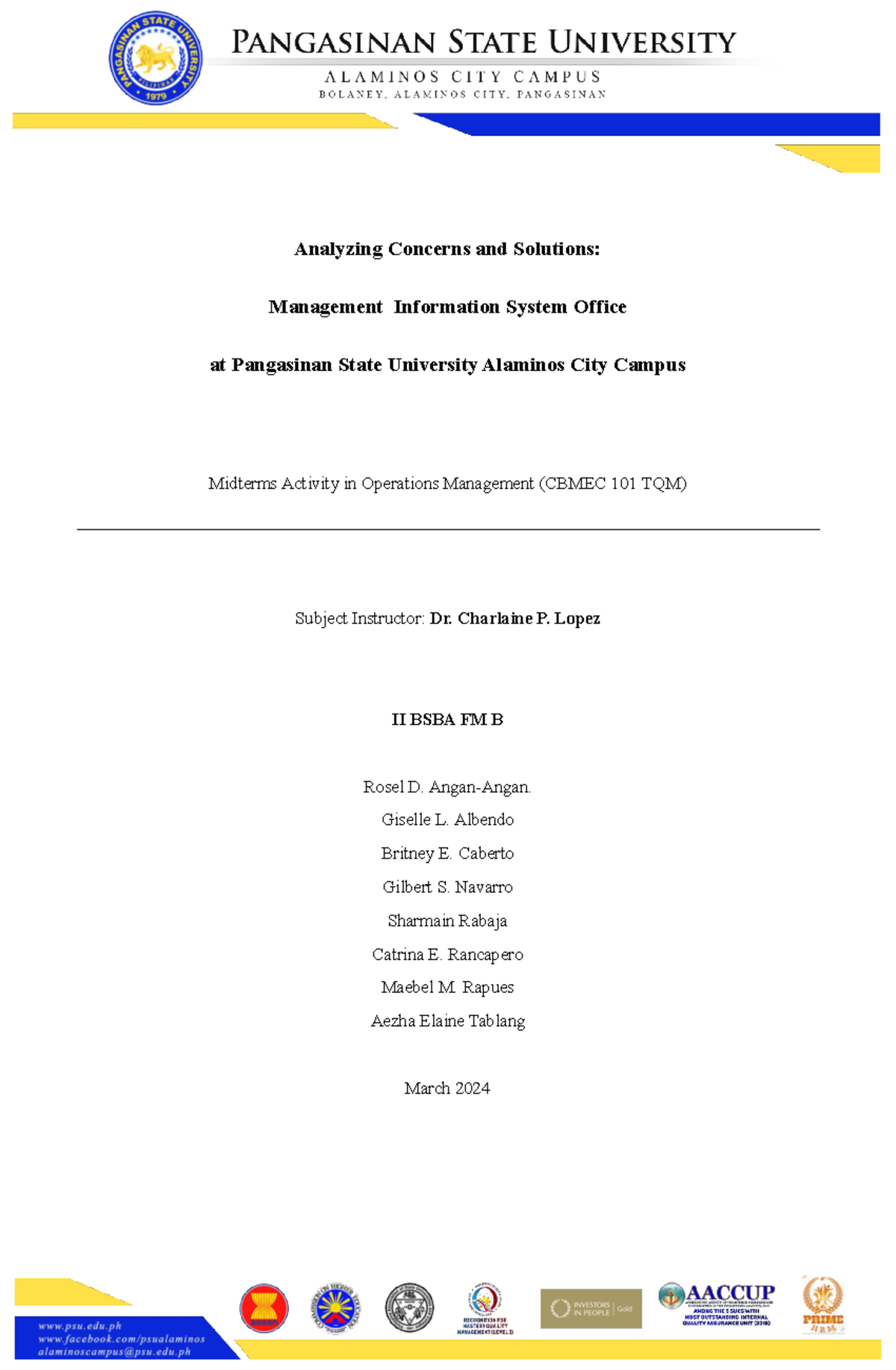 Ictmo-MIS-Office - Study Guide - Analyzing Concerns and Solutions ...