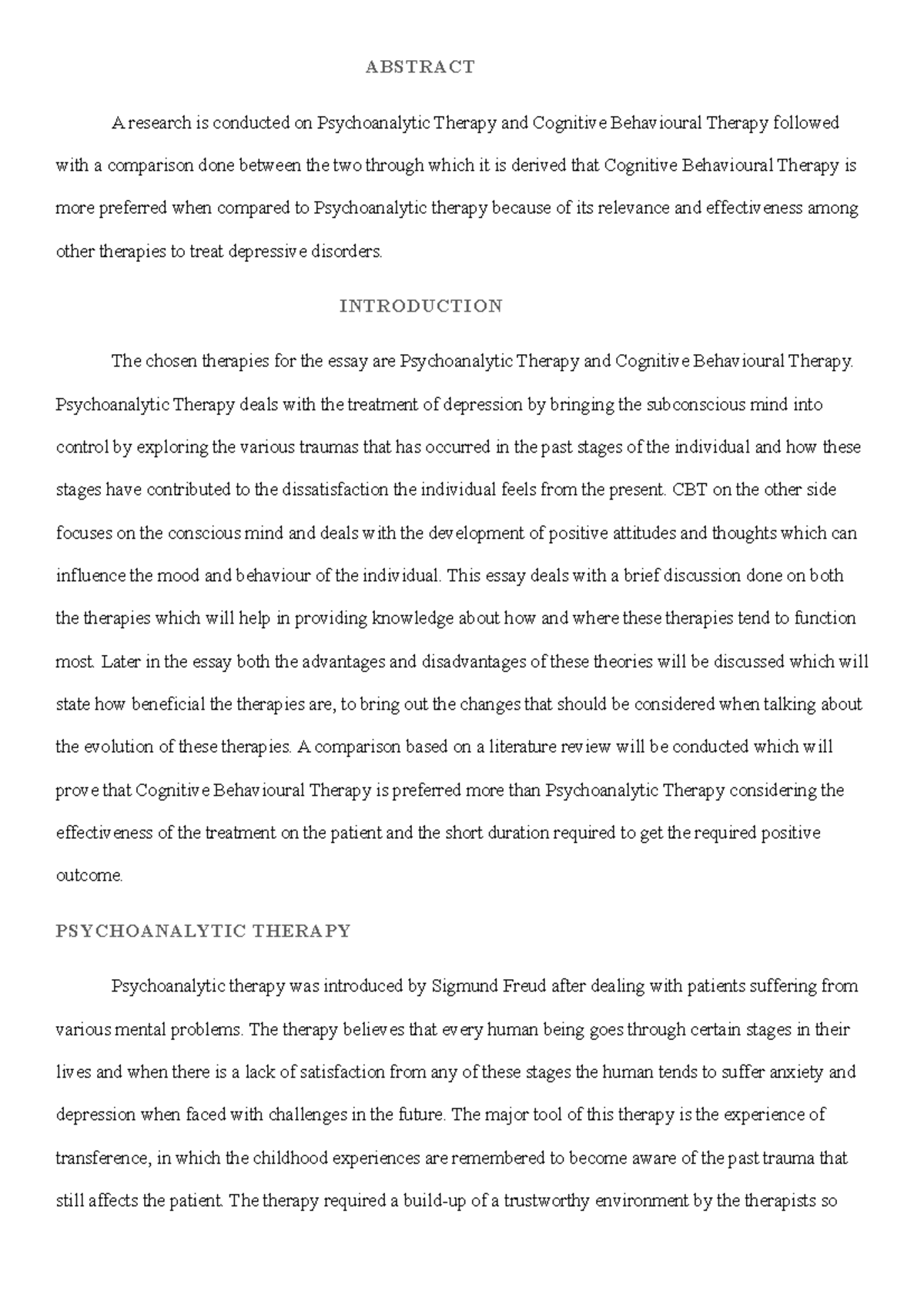 Theories of Counselling Essay psy2000 1 - ABSTRACT A research is ...