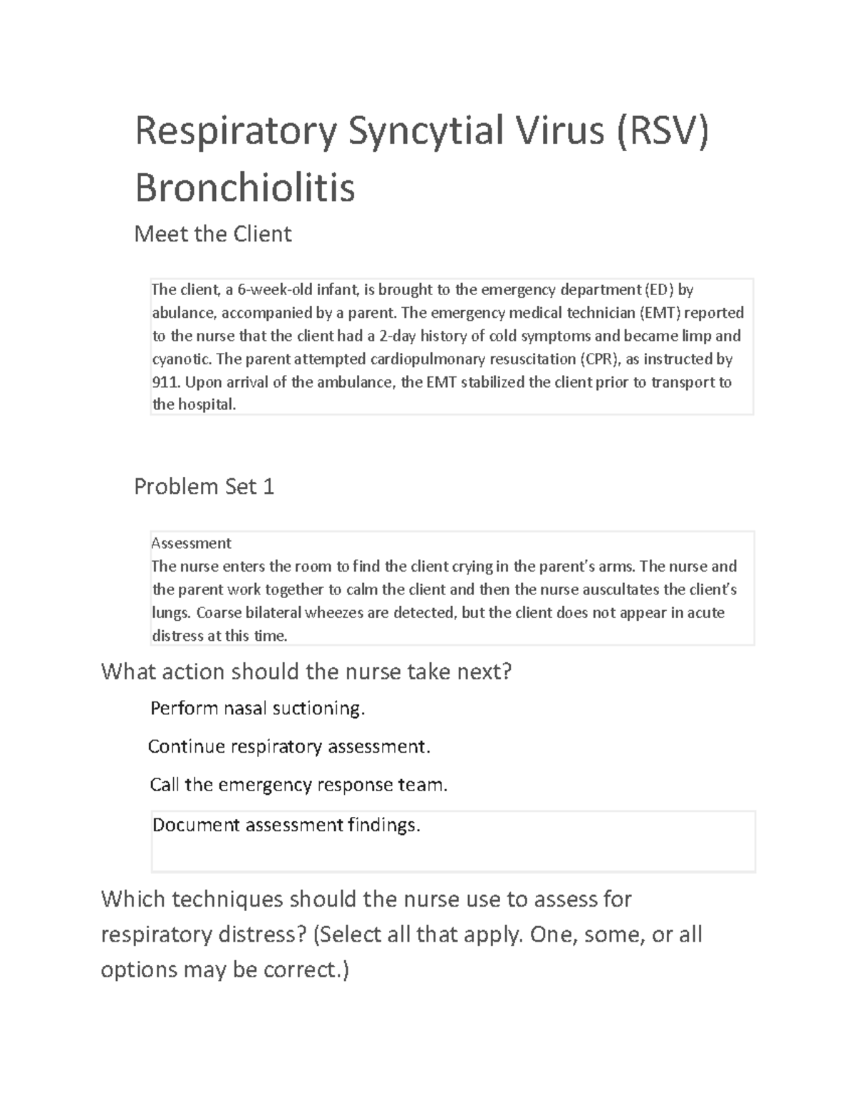 Respiratory Syncytial Virus-3 - The emergency medical technician (EMT ...