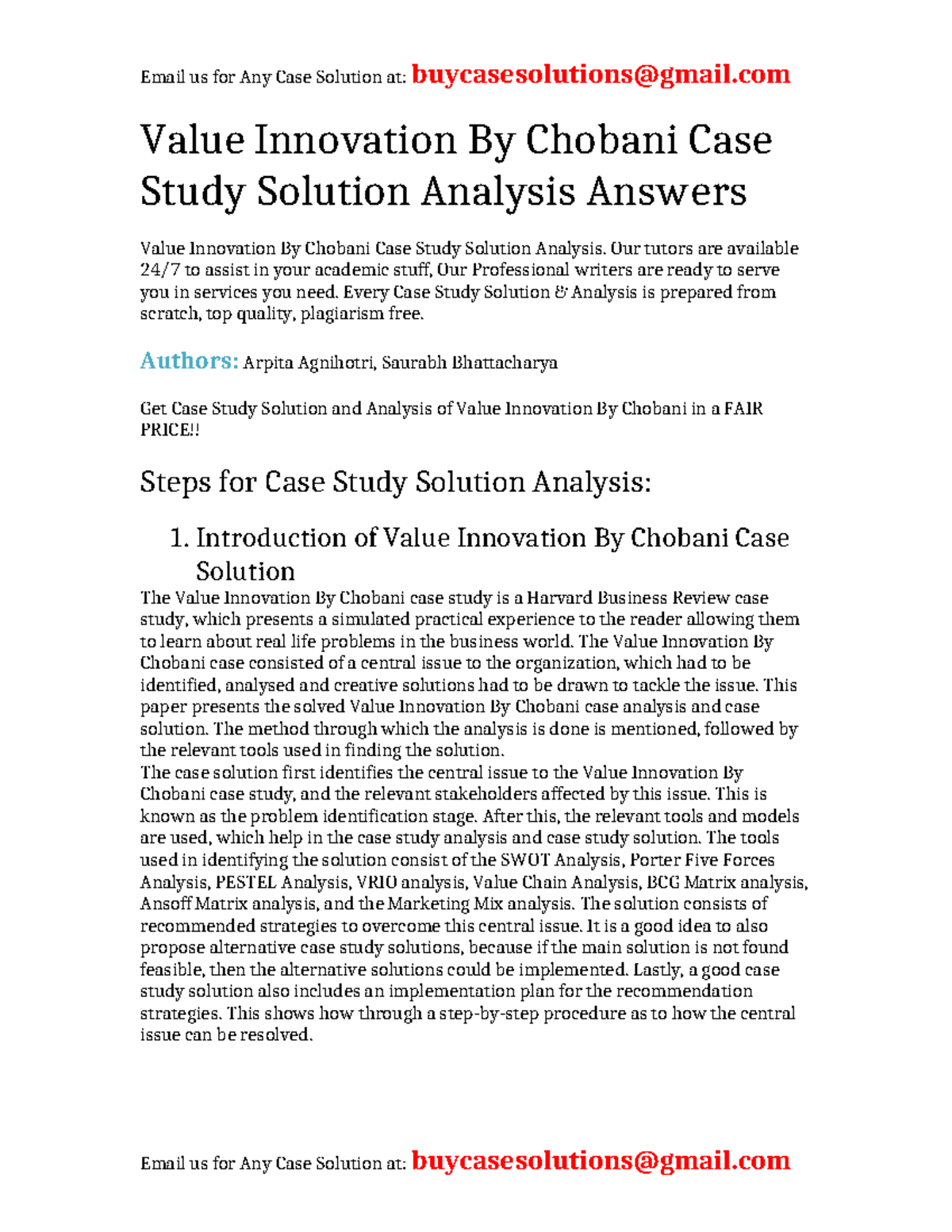 Case Solution Value Innovation By Chobani - Value Innovation By Chobani Case Study Solution ...
