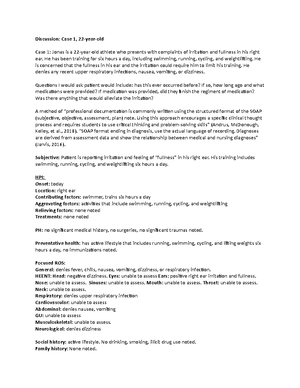 NURS 681 Week 1 Case Study - Physical Assessment Case Study Template ...
