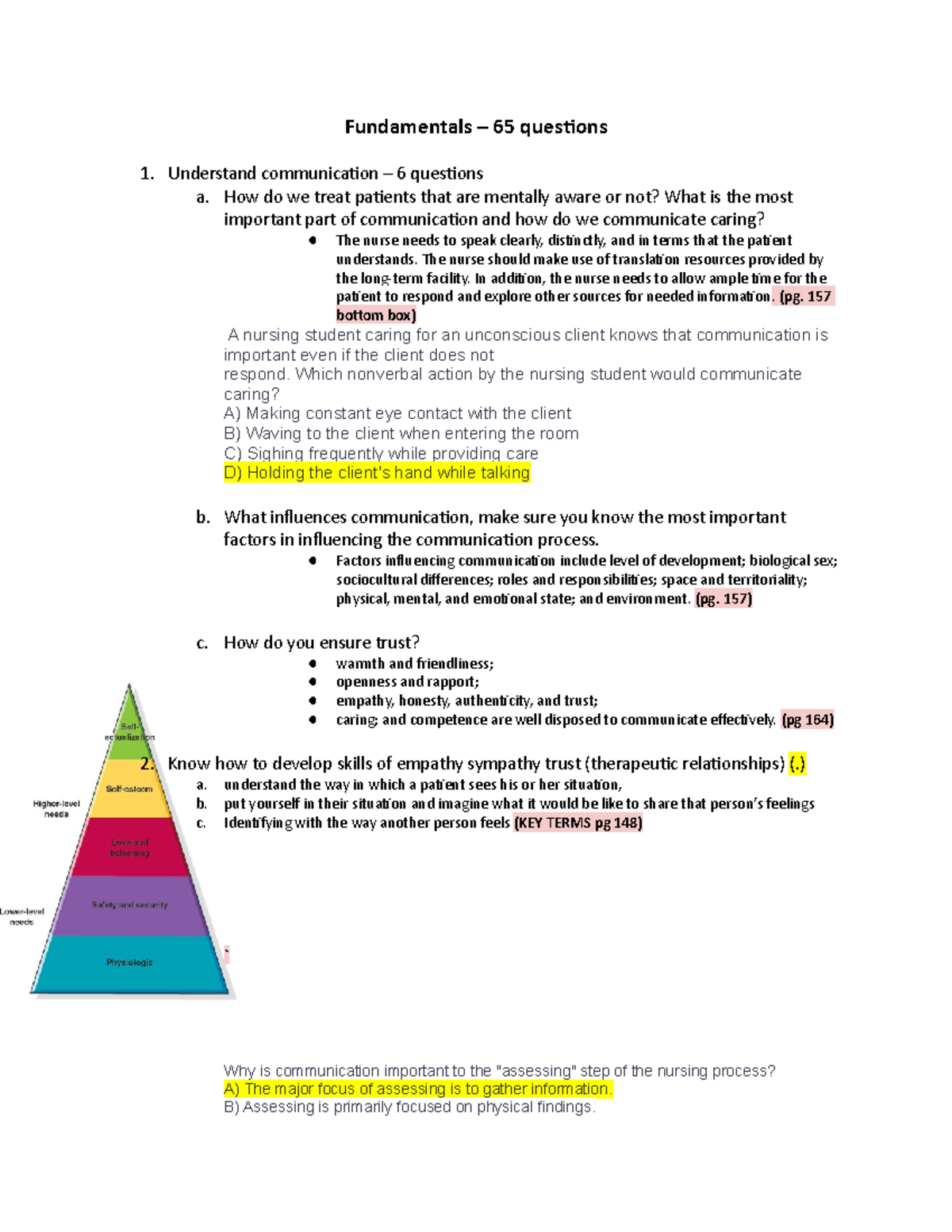 Final Exam- Fundamentals - Fundamentals – 65 questions 1. Understand ...