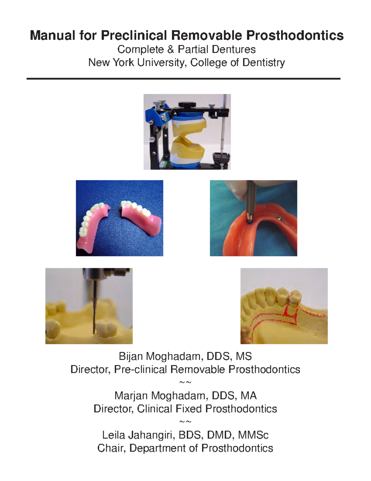 RPD NYU manual - Manual for Preclinical Removable Prosthodontics ...