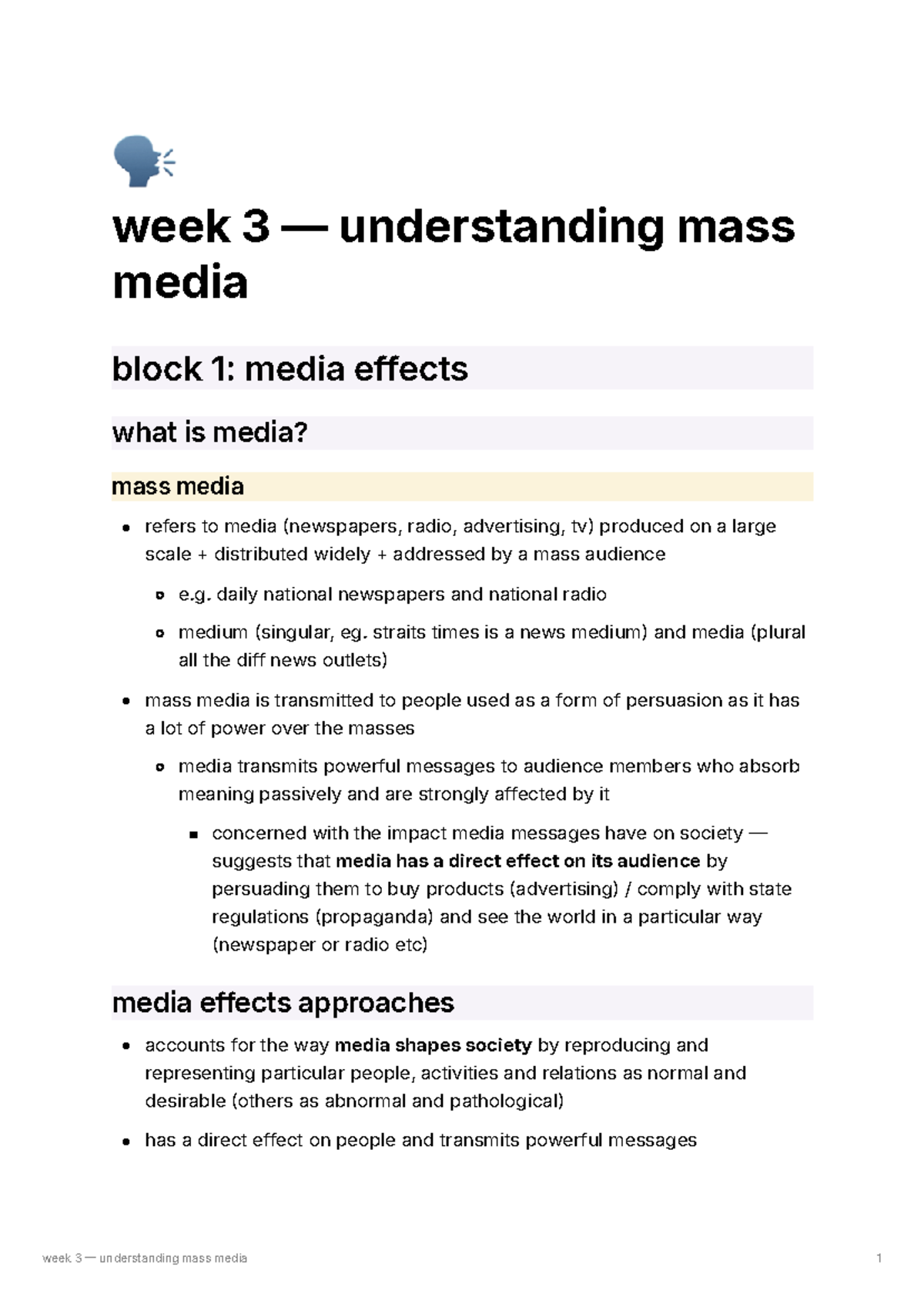 NM WEEK 3 Notes - week 3 understanding mass media 1 🗣 week 3 ...