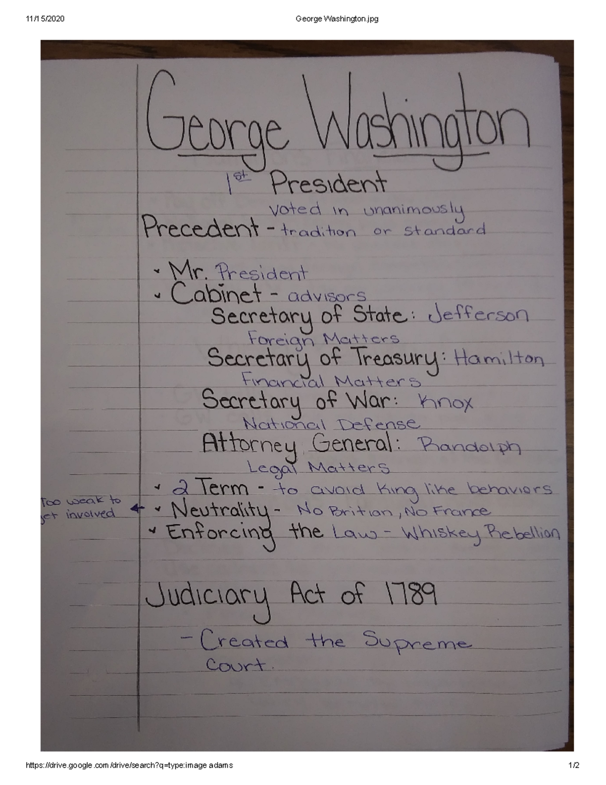 George Washington Notes 1 - 11/15/2020 George Washington drive.google ...