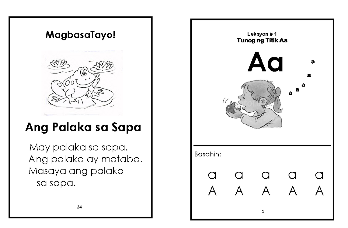 Magbasa TAYO 1 1 - MARUNGKO - Tunog ng Titik Aa Basahin: a a a a a A A ...