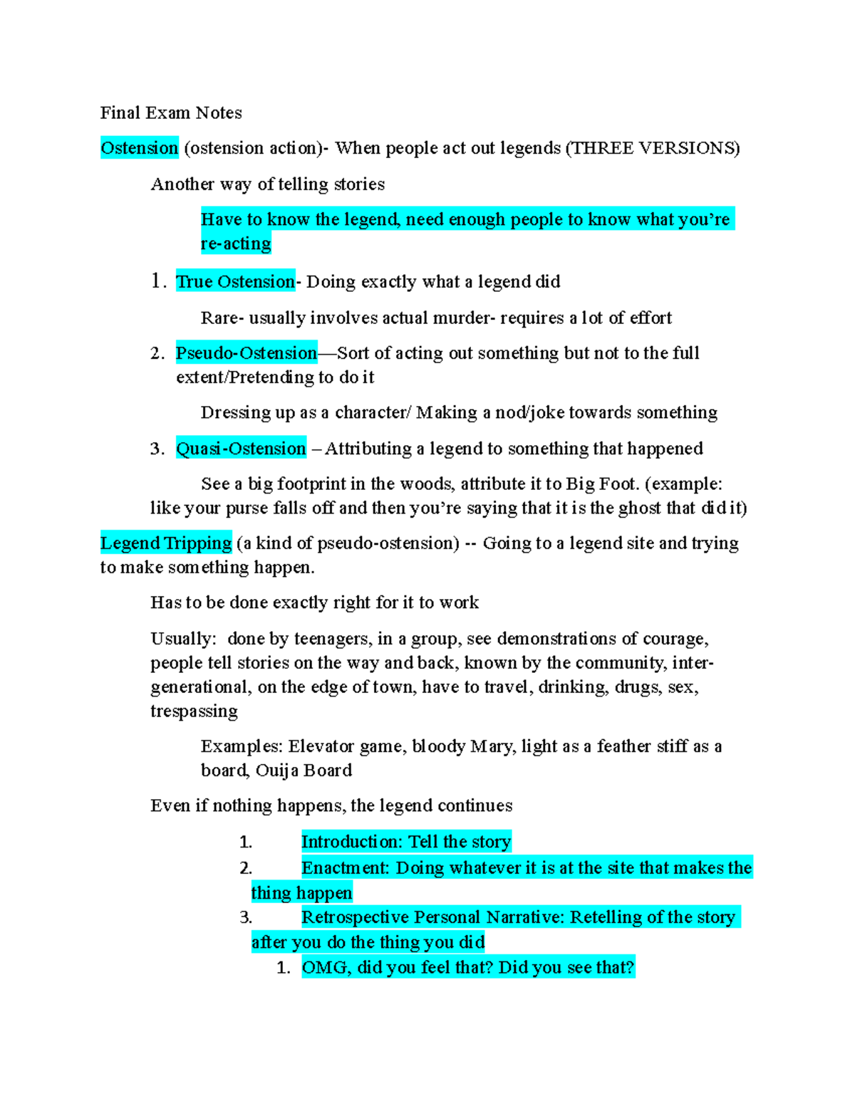 Lecture/Exam 3 Notes - Final Exam Notes Ostension (ostension action ...