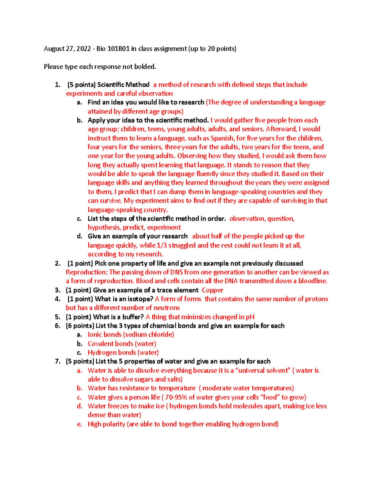 Basis of biology assignment Harper College - August 27, 2022 - Bio ...