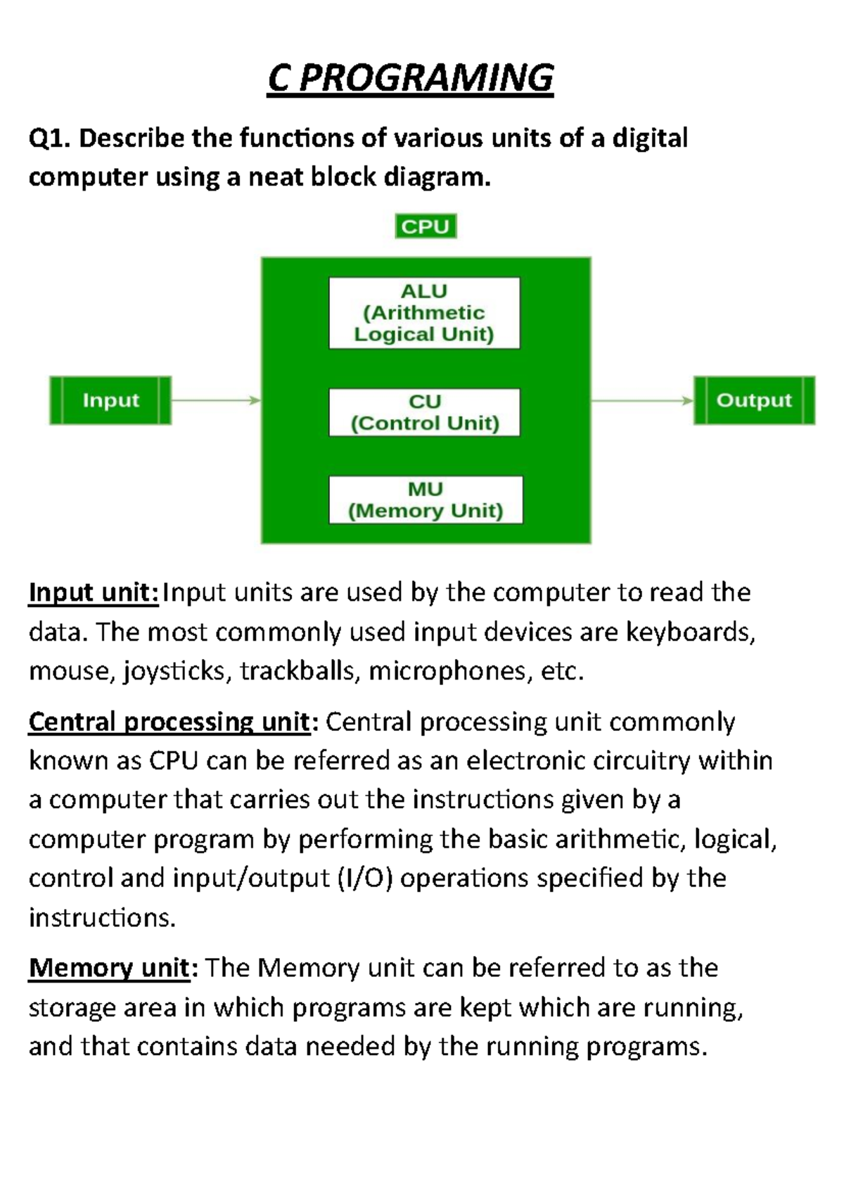 Notes c program - dfnadsfidsoifnodsifsdfsdfsdgsgregrs - C PROGRAMING Q1 ...