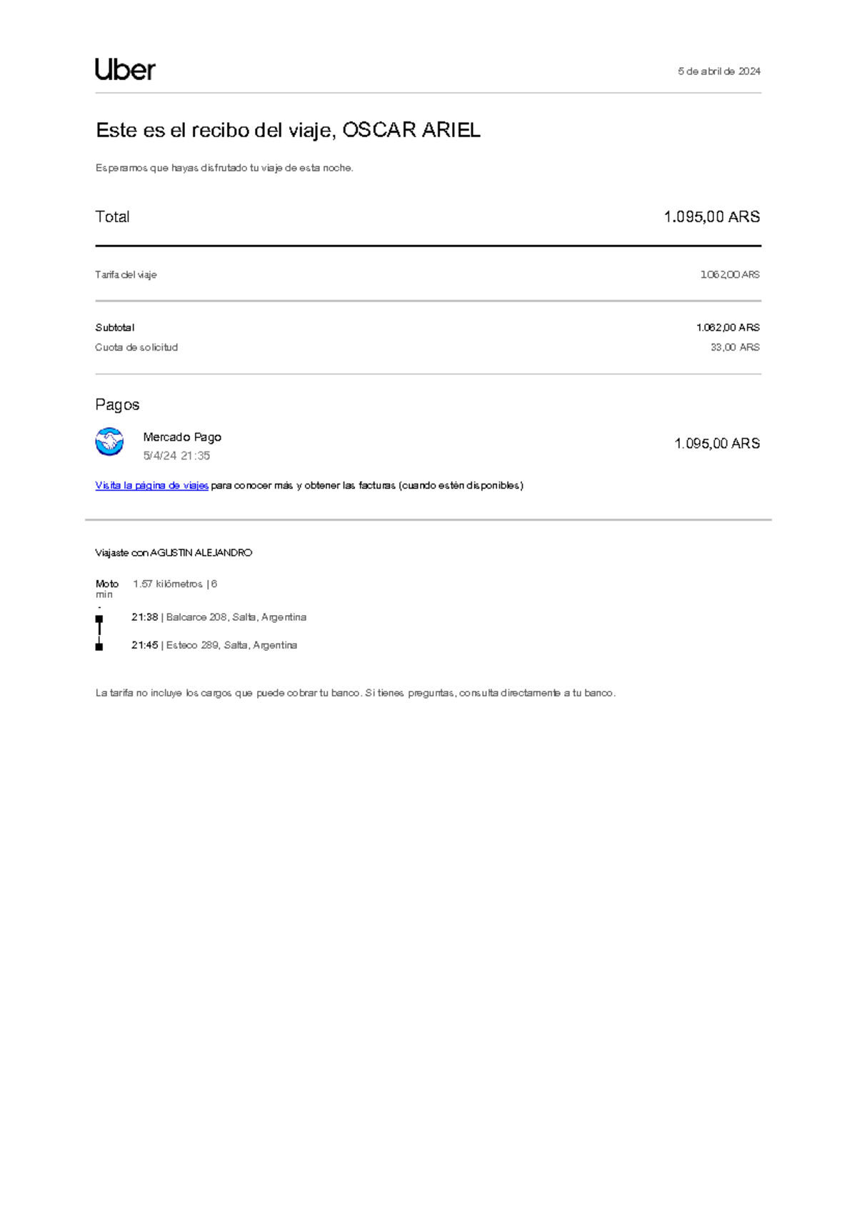 Receipt 05Apr2024 214544 - Mercado Pago 5/4/24 21: 21:38 | Balcarce 208 ...