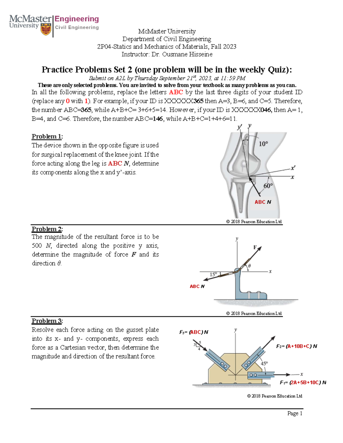 Practice Problems Set2 - Page 1 McMaster University Department of Civil ...