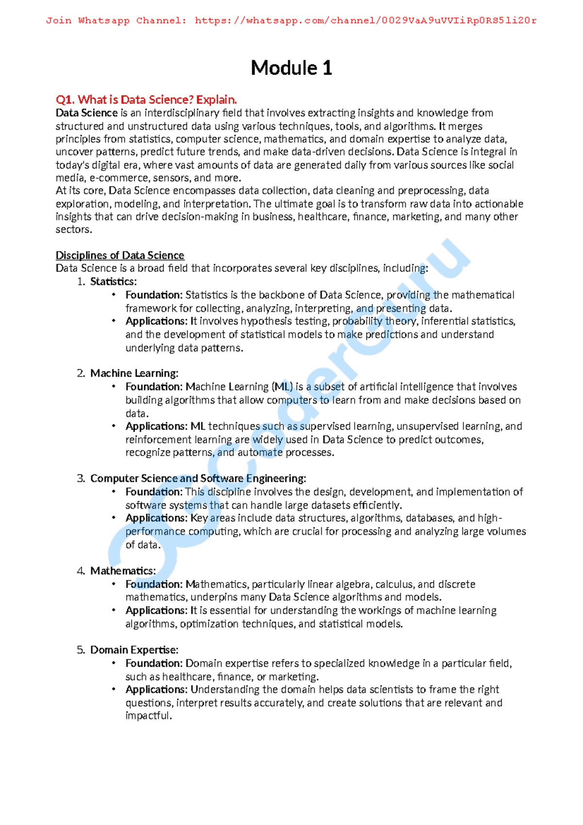 DSV All Modules - Data science and visualization 21CS644 - Module 1 Q1. What is Data Science ...