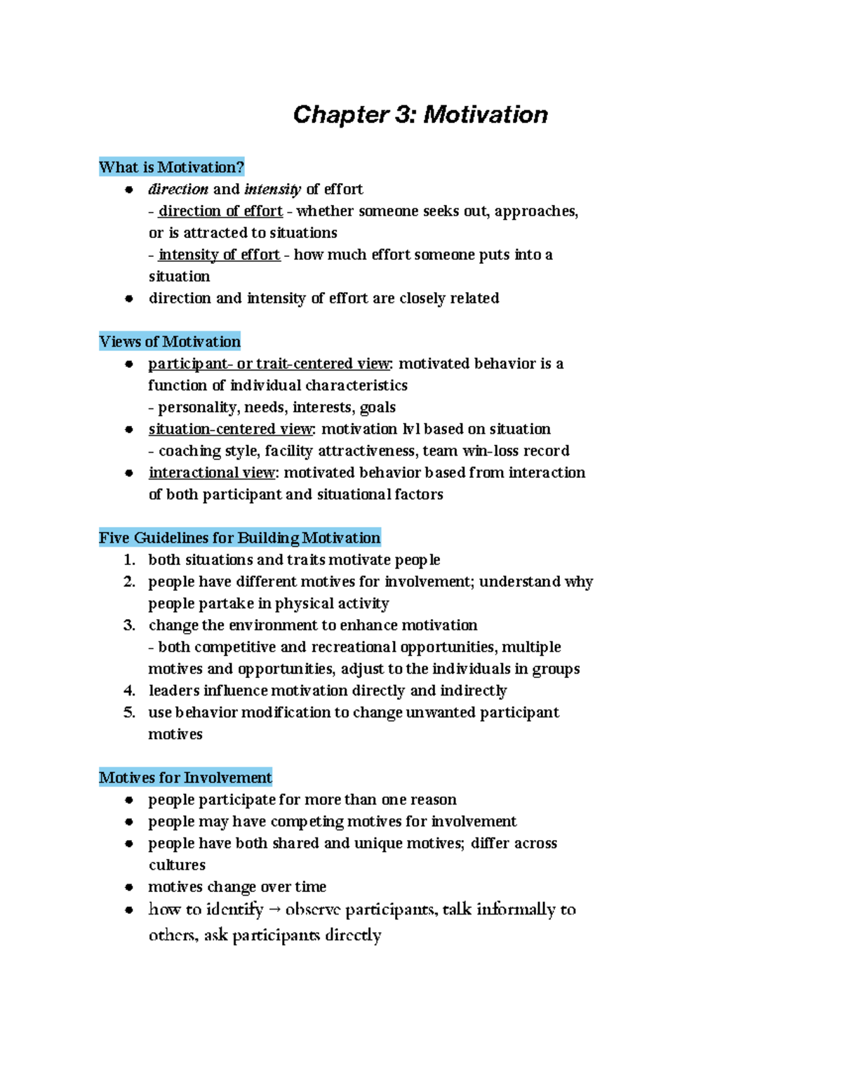 Chapter 3 Motivation - Chapter 3: Motivation What is Motivation ...