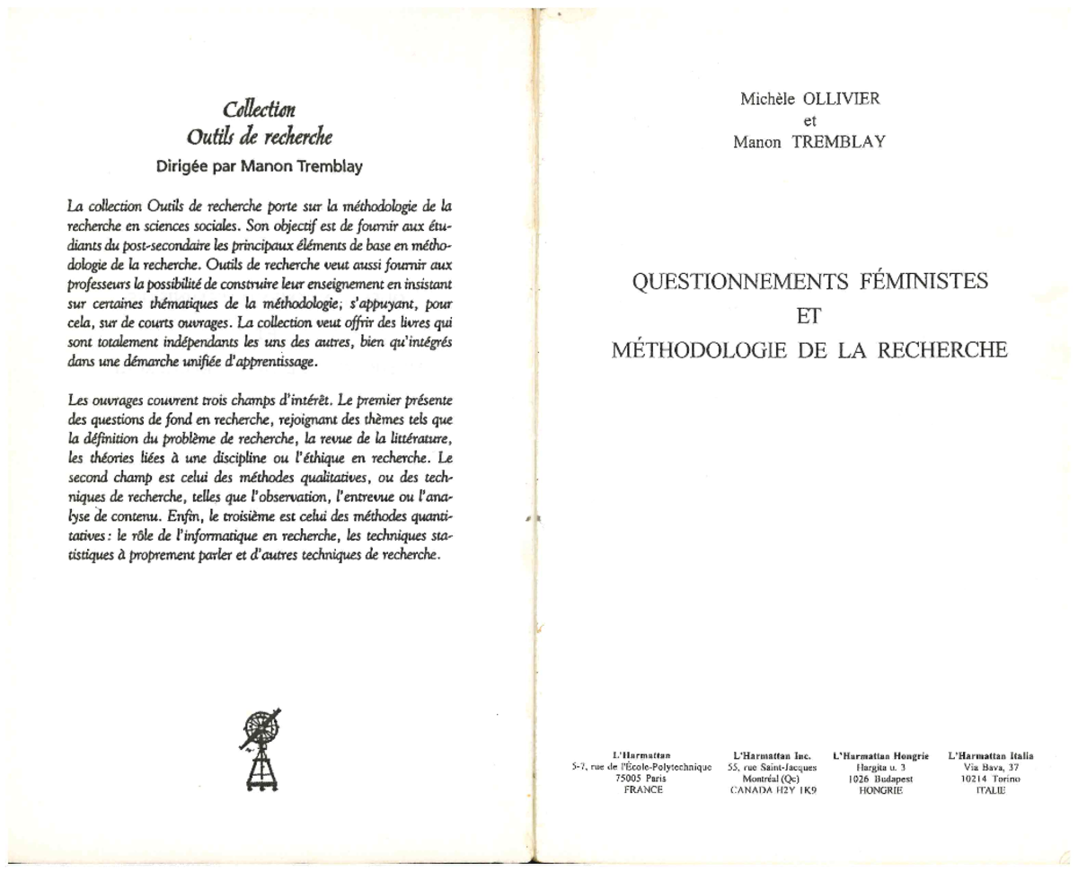 Tremblay et Ollivier 2000 chapitre 1 - FEM2000 - Studocu