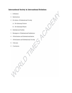 IR Complete Notes - Lesson 1 WHAT IS INTERNATIONAL RELATIONS AND WHAT ...
