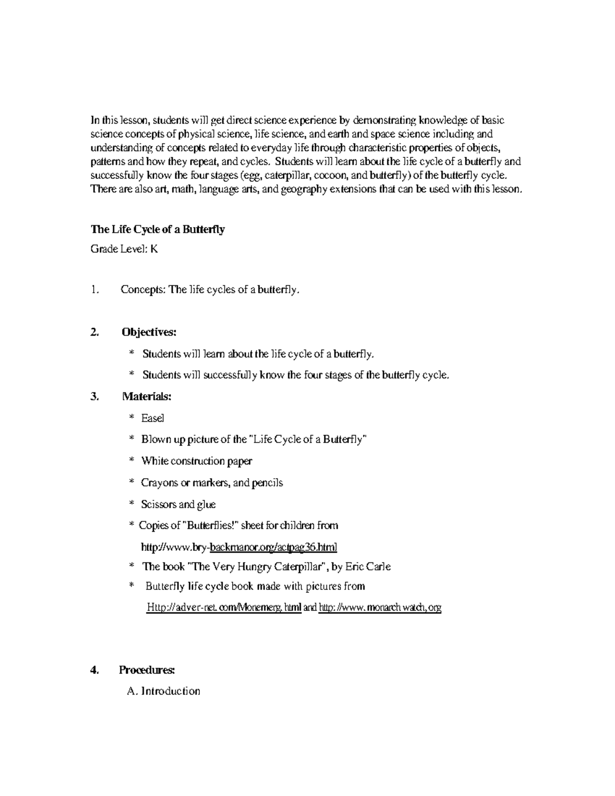 Butterfly Life Cycle Lesson Plan PDF - In this lesson, students will ...