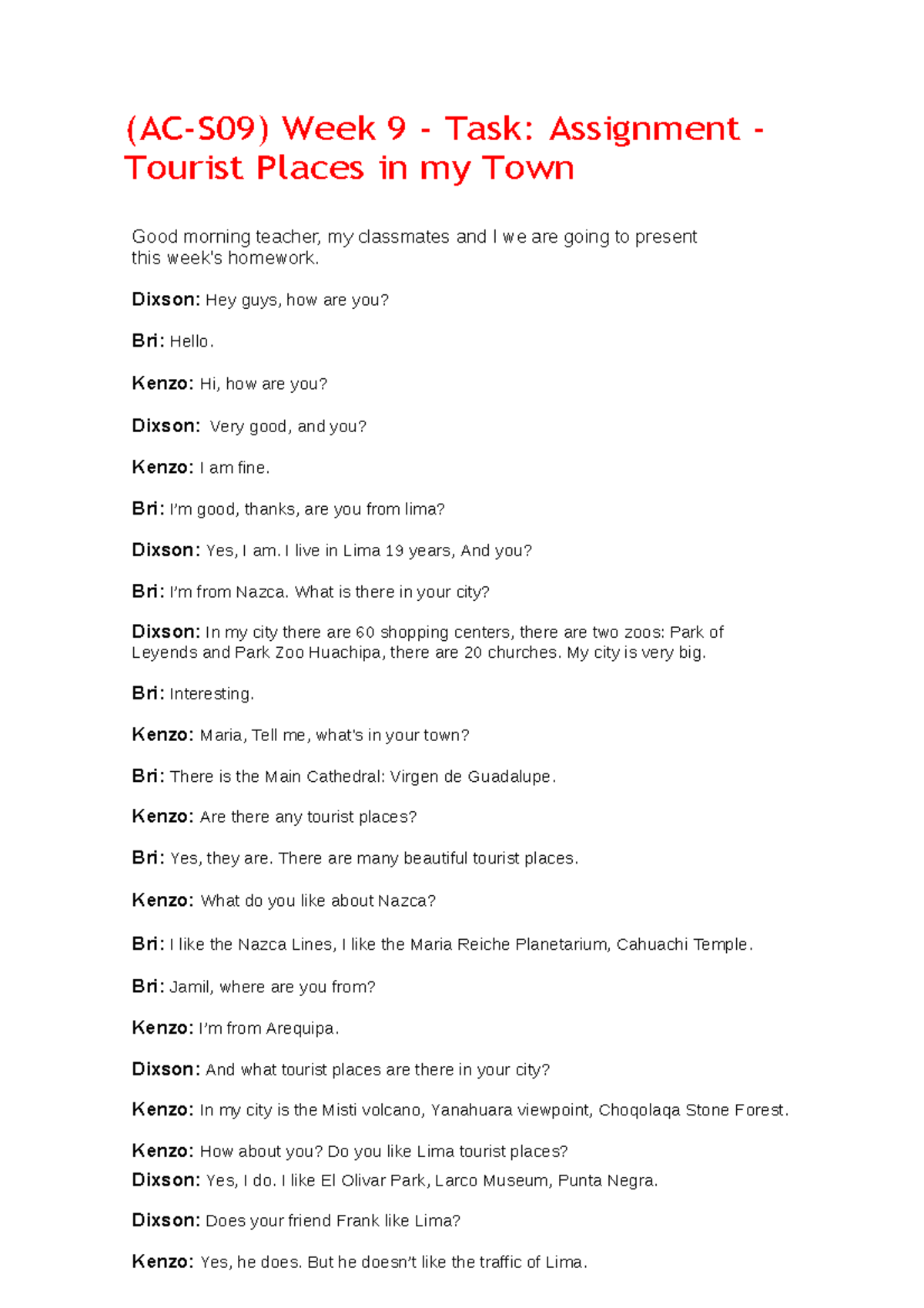 Week 9 ac s09 week 9 task assignment tourist places in my town1 - (AC-S09) Week 9 - Task ...