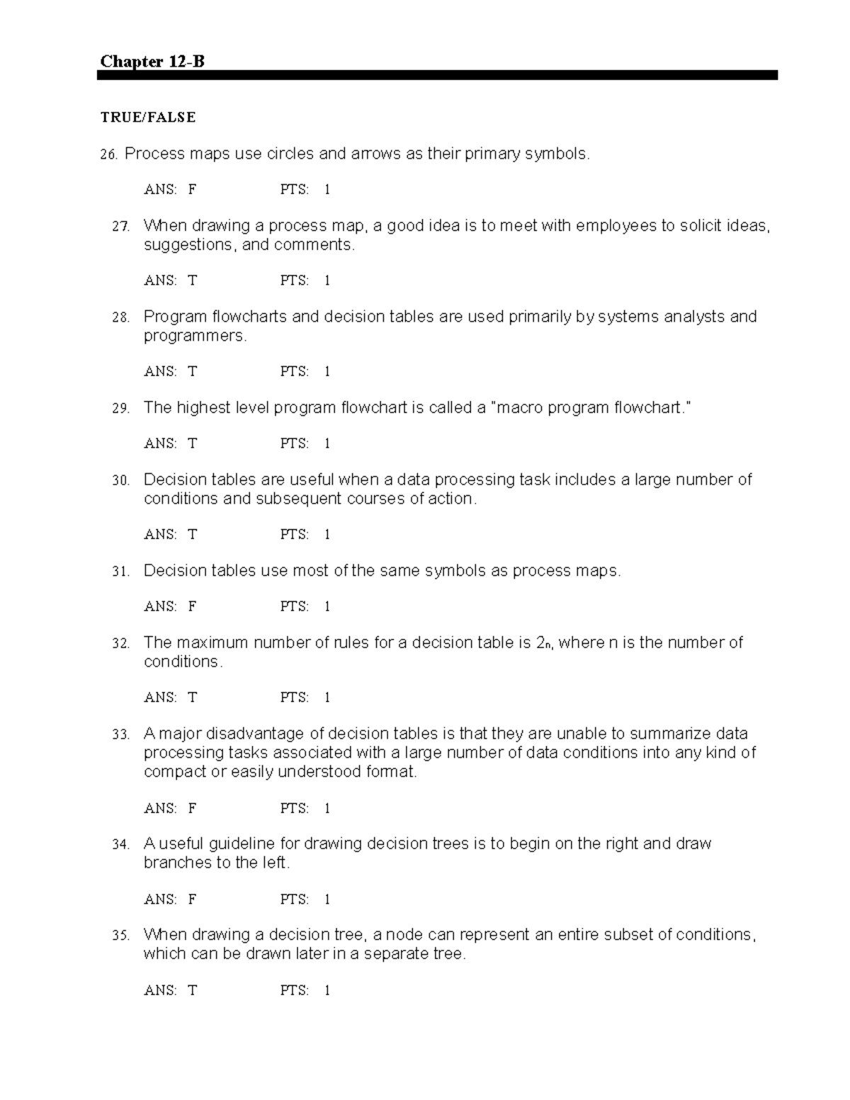 Chapter 12B - AIS Systems Documentation - Chapter 12-B TRUE/FALSE 26 ...