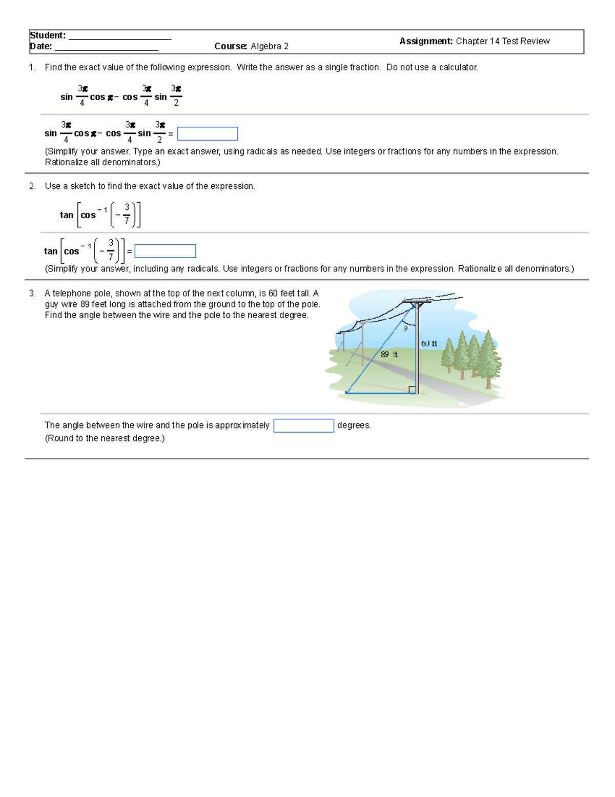 1 Alg2 Ch 14 Test Review - Alg2 - 1. 2. 3. Student ...