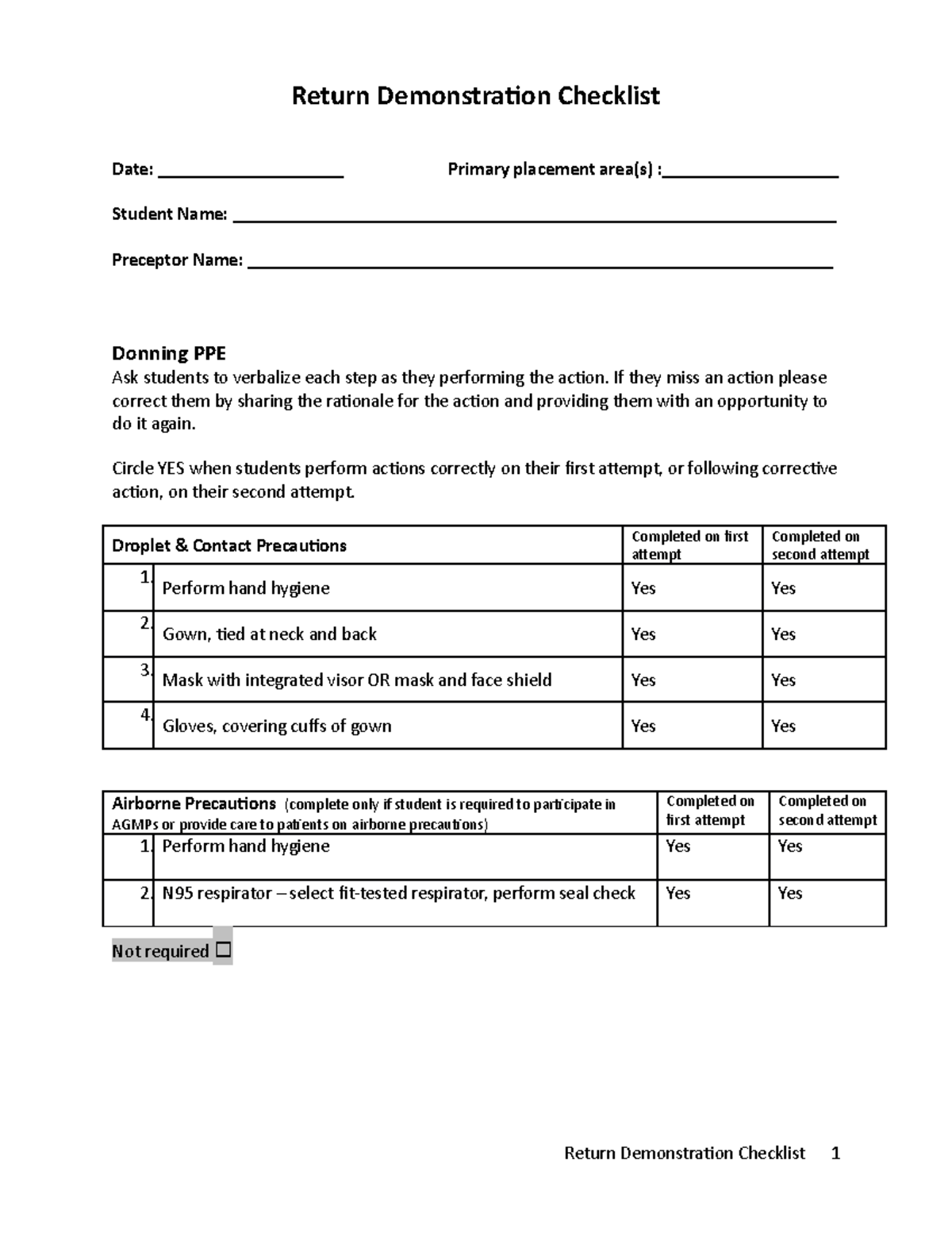 C0F04EB8 F355 971C 59148467798 B8CFE - Return Demonstration Checklist ...