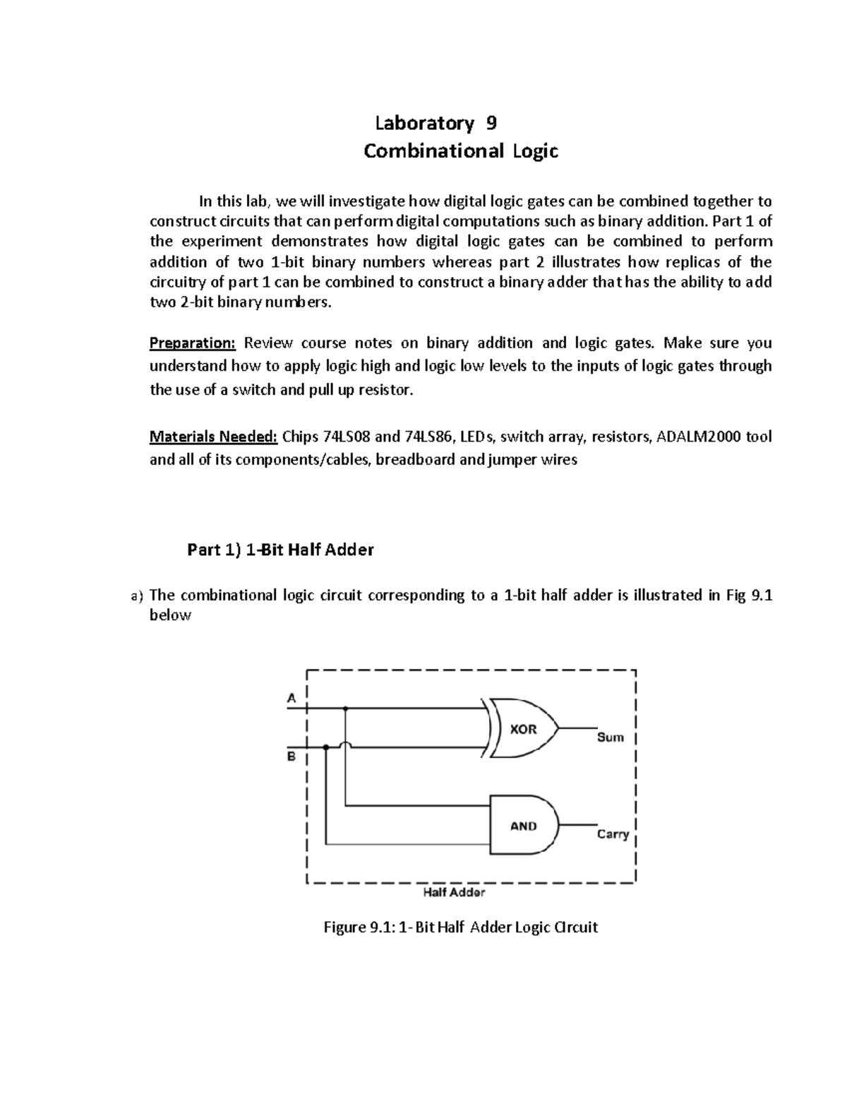 Laboratory 9 - Shweta Bhosale - Laboratory 9 Combinational Logic In this lab, we will ...