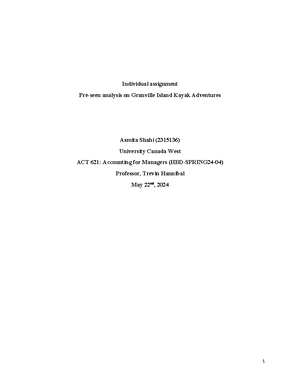 Individual Assigment Business Memo - Accounting - Individual Assignment ...