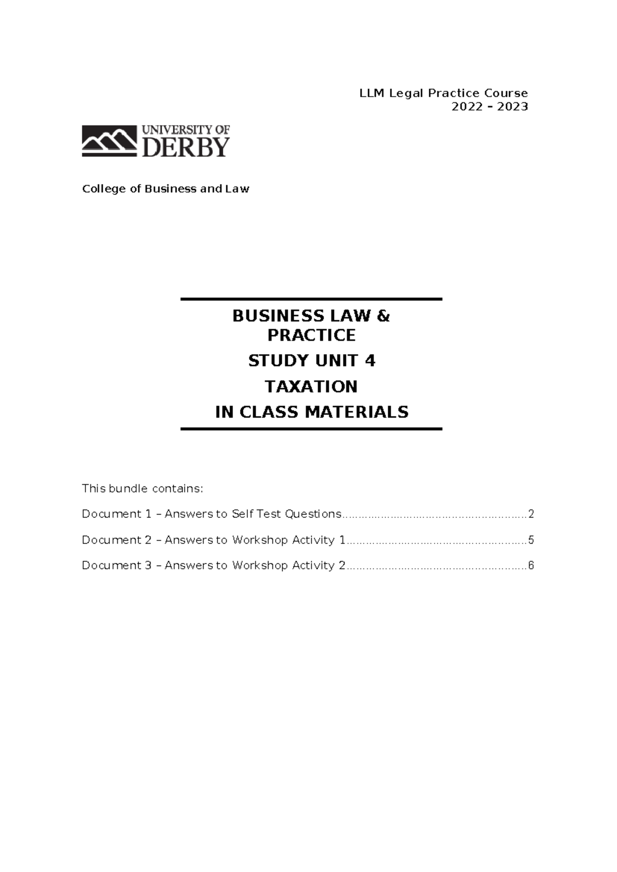 SU4 ICM 2022-23 Derby - LLM Legal Practice Course 2022 – 2023 College ...