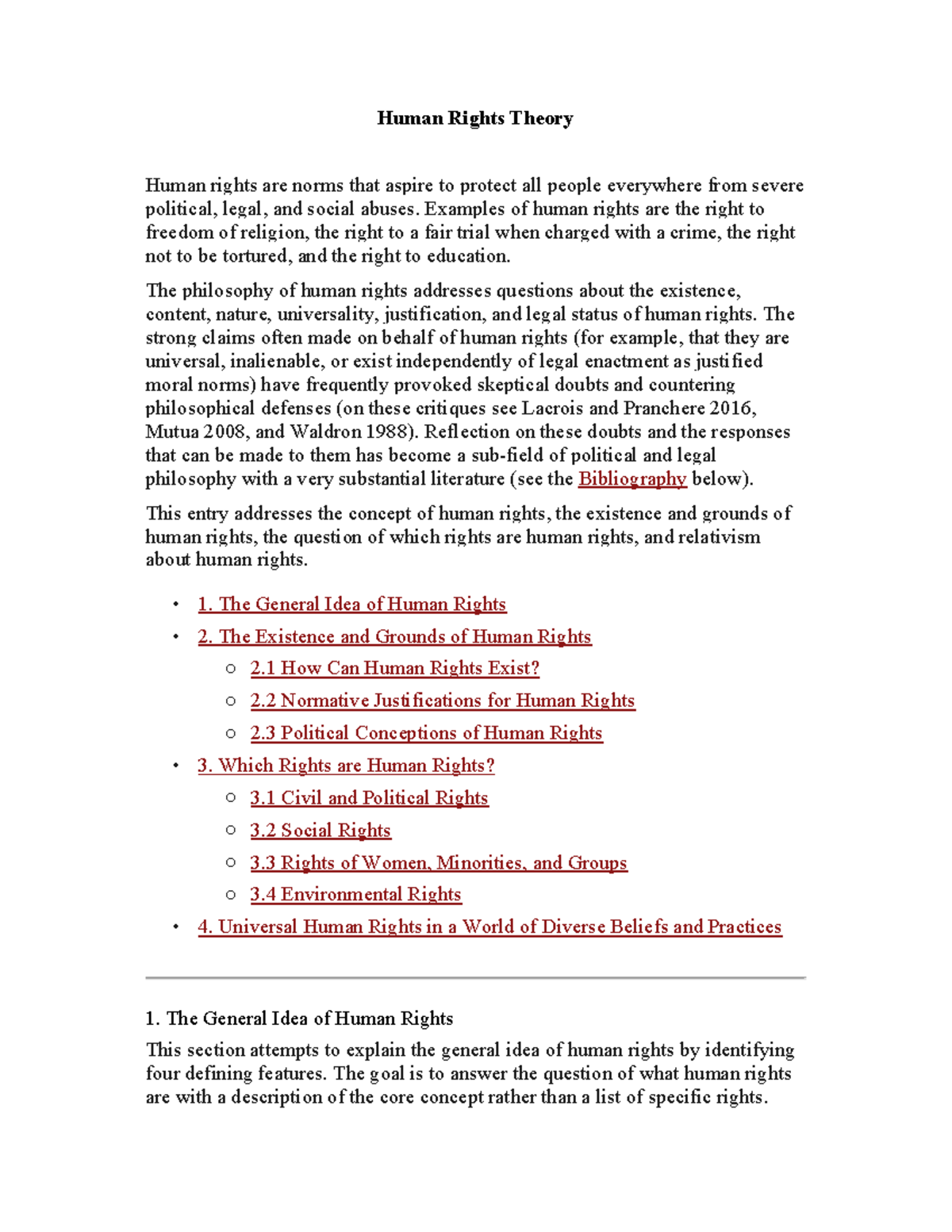 Human Rights - Examples of human rights are the right to freedom of ...