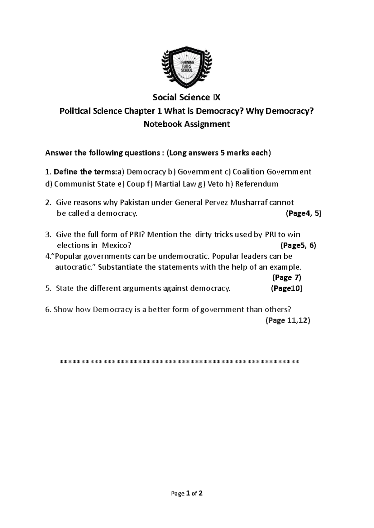 Resource 20240418122240 Ps1 What Is Democracy Why Democracy Notebook ...