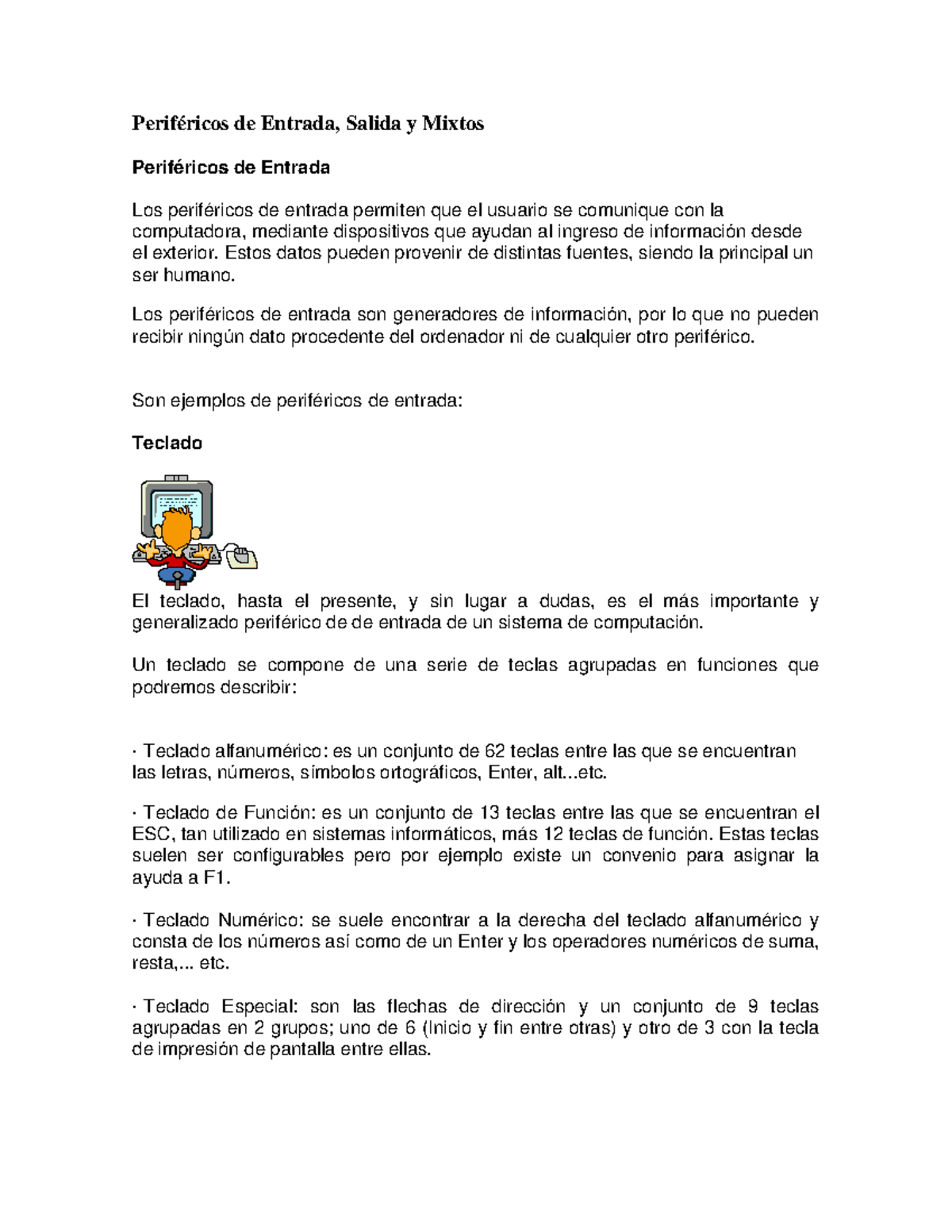 Actualizacion-Periféricos - Periféricos de Entrada, Salida y Mixtos ...