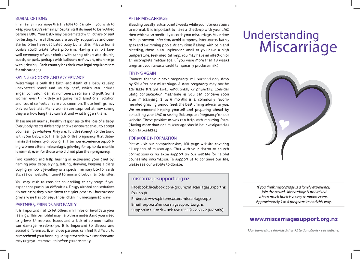 Miscarriage support pamphlet 2017 hospitals 2col pms - AFTER ...