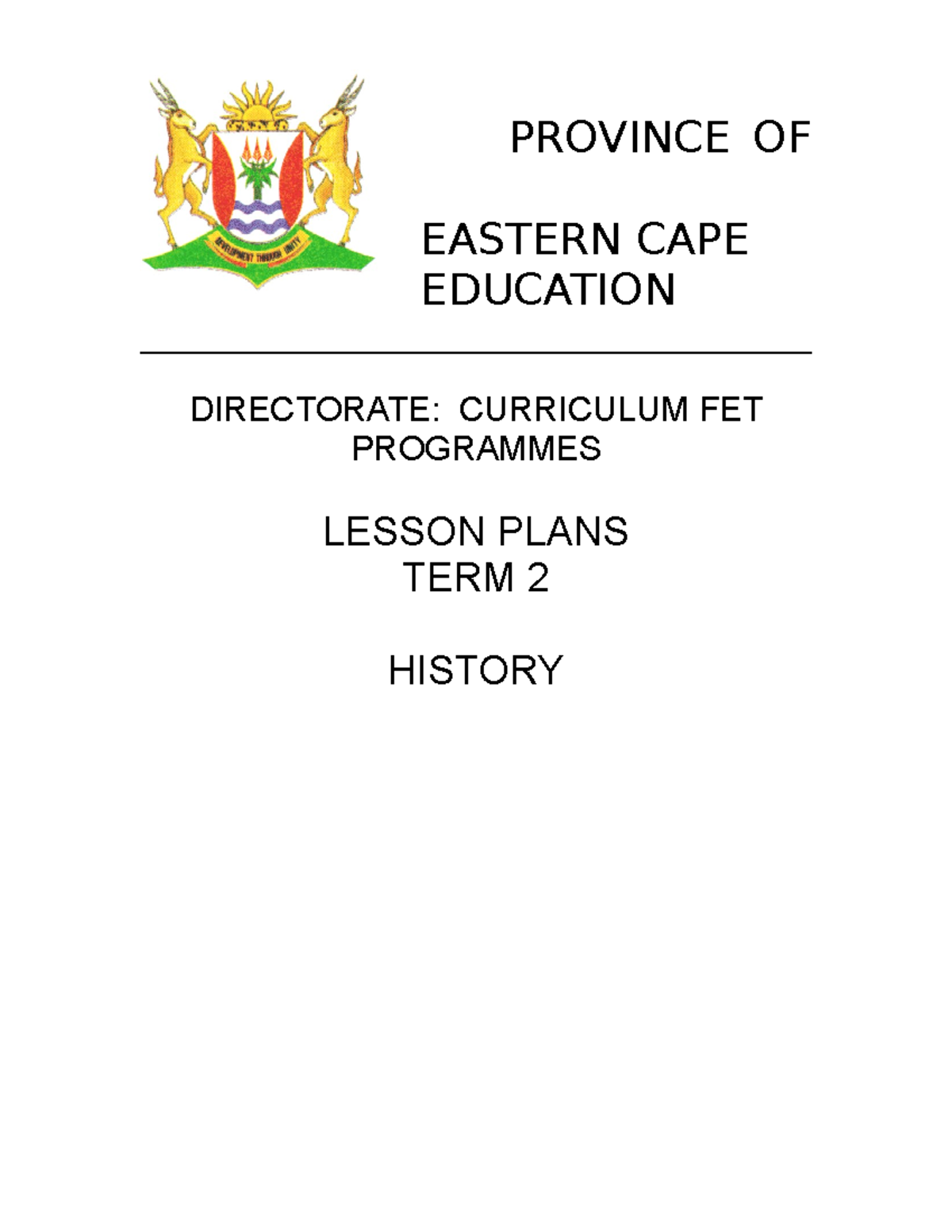 31.62-Grade 11 Lesson Plans 2009 - PROVINCE OF THE EASTERN CAPE ...
