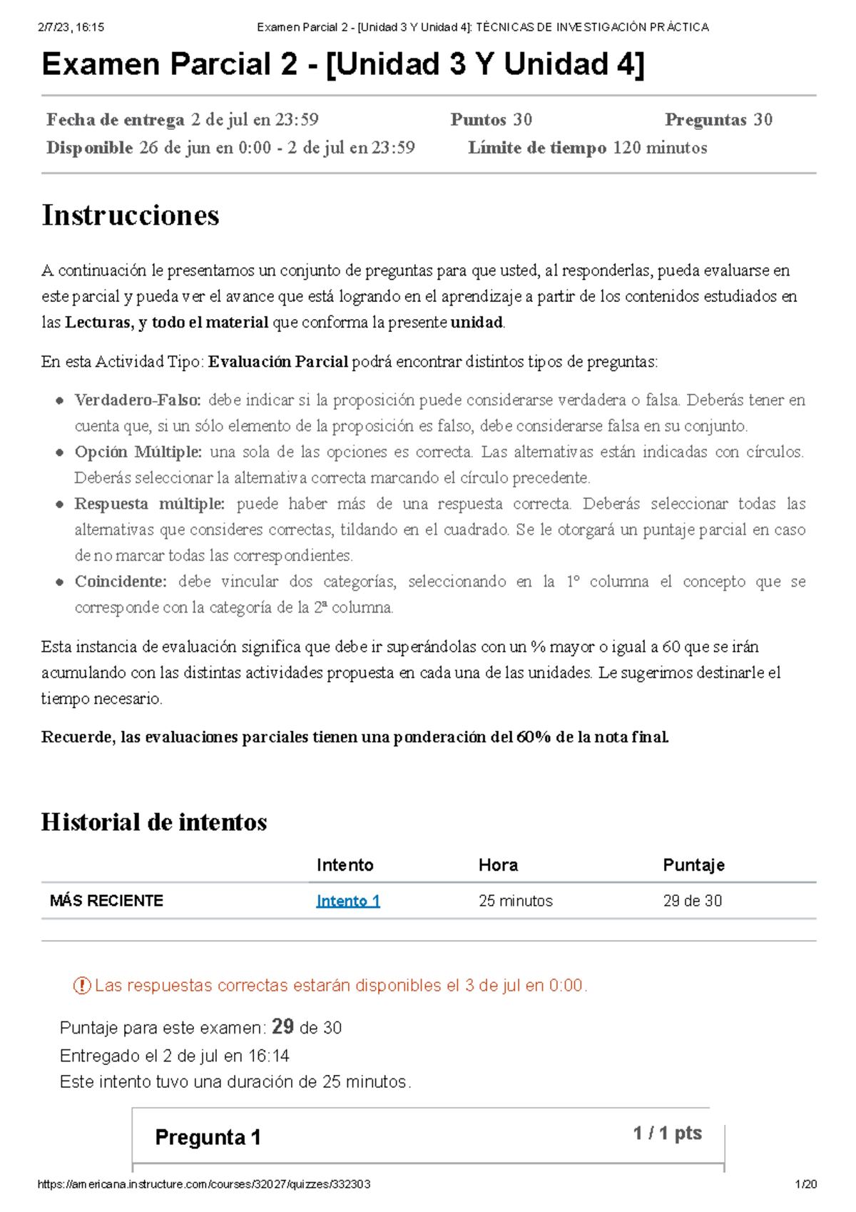 Examen Parcial 2 - [Unidad 3 Y Unidad 4] Técnicas DE Investigación Práctica - Examen Parcial 2 ...