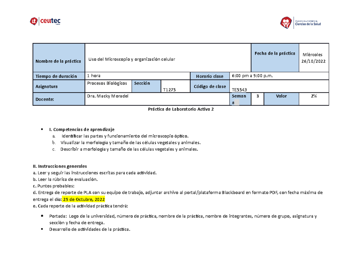 PLA 2 Uso del Microscopio y organizaci%C3%B3n celular a imprimir %281 ...