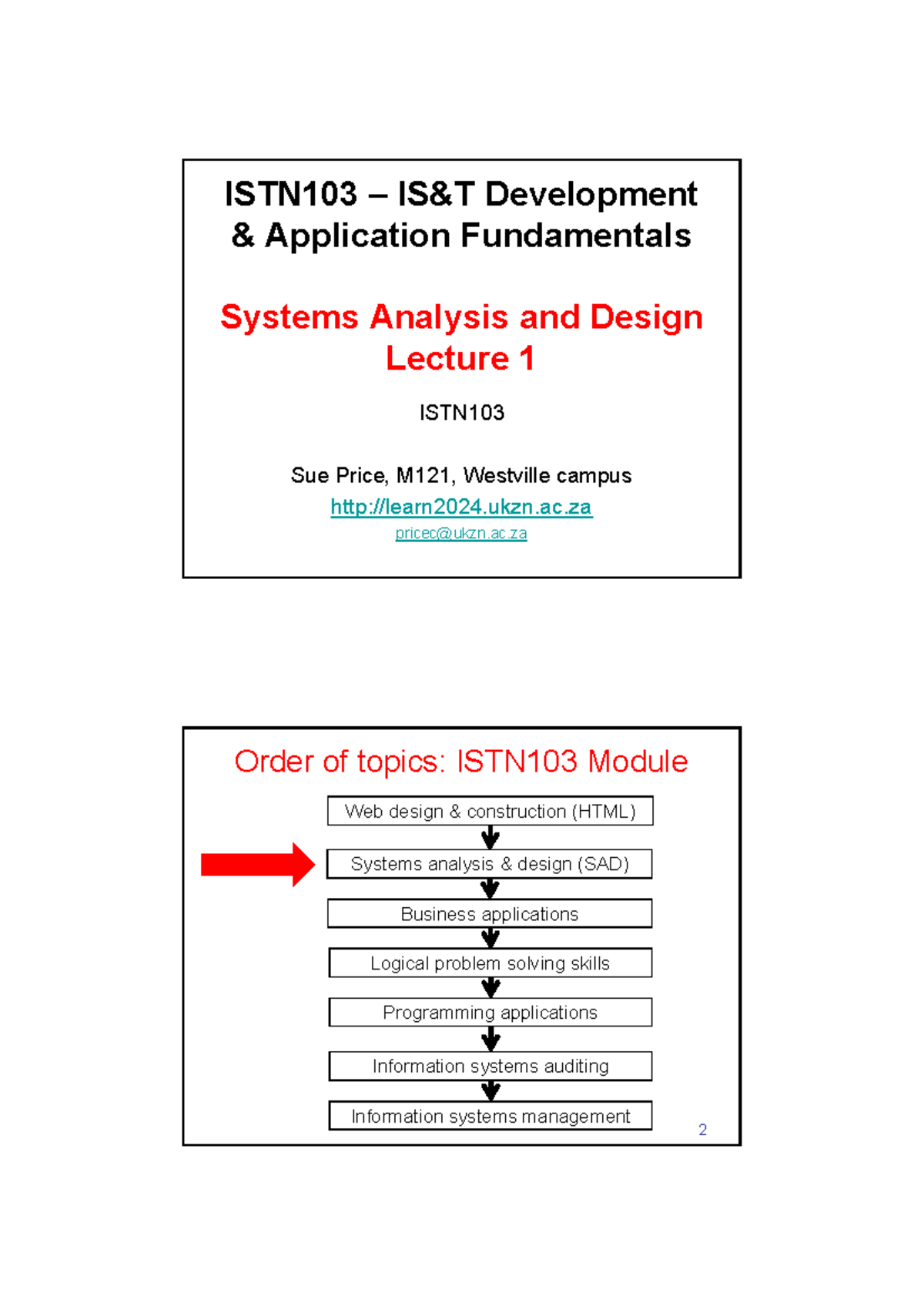 SAD 1 Sue 2024 - 1st year - ISTN103 – IS&T Development & Application Fundamentals Systems - Studocu