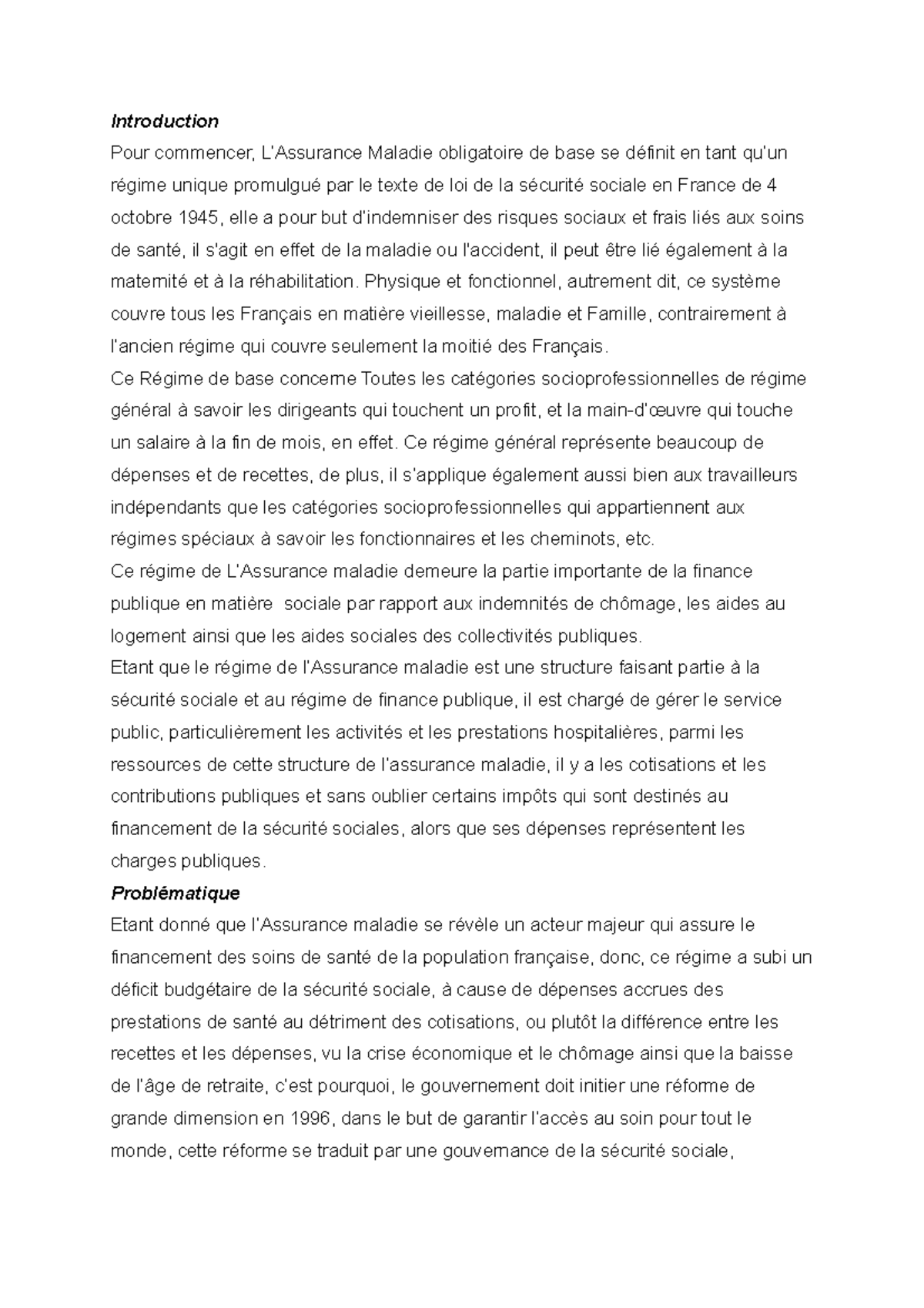 ASS maladie - Introduction Pour commencer, L’Assurance Maladie ...