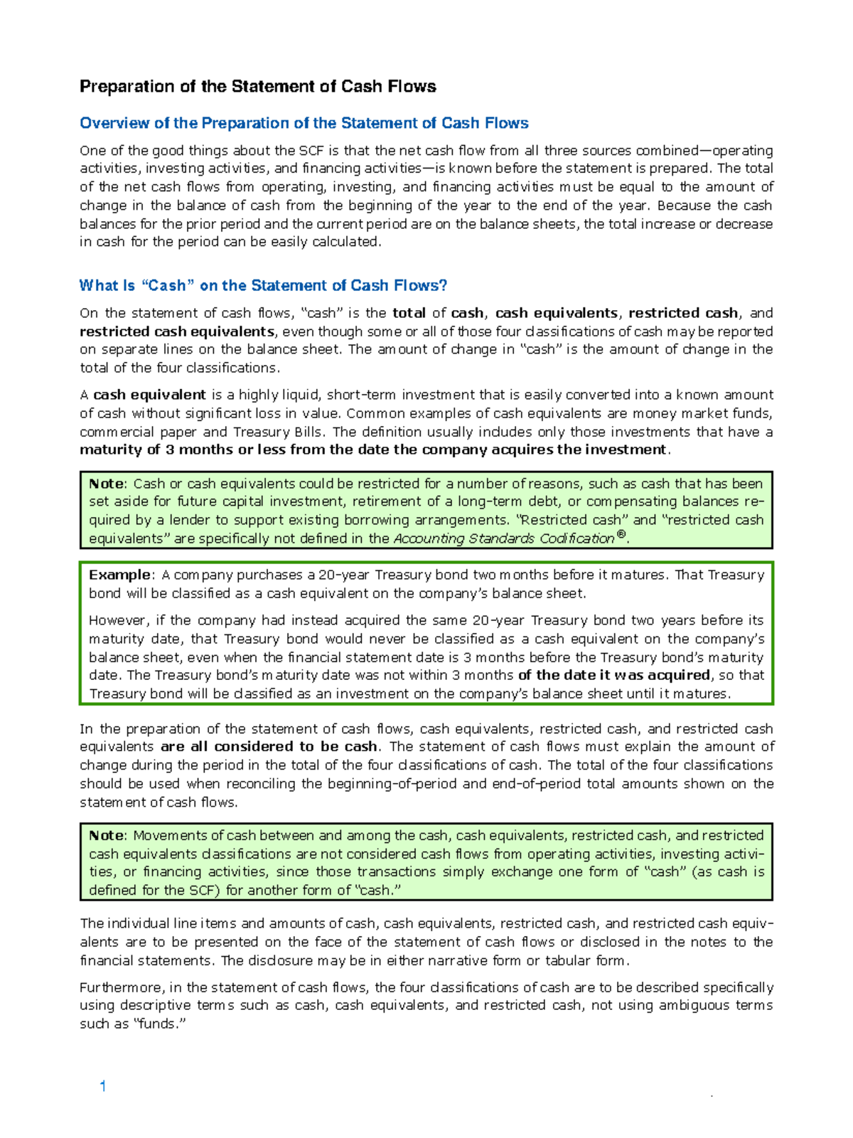 Statment of cash flow - A. Financial Statements CMA Part 1 Preparation ...