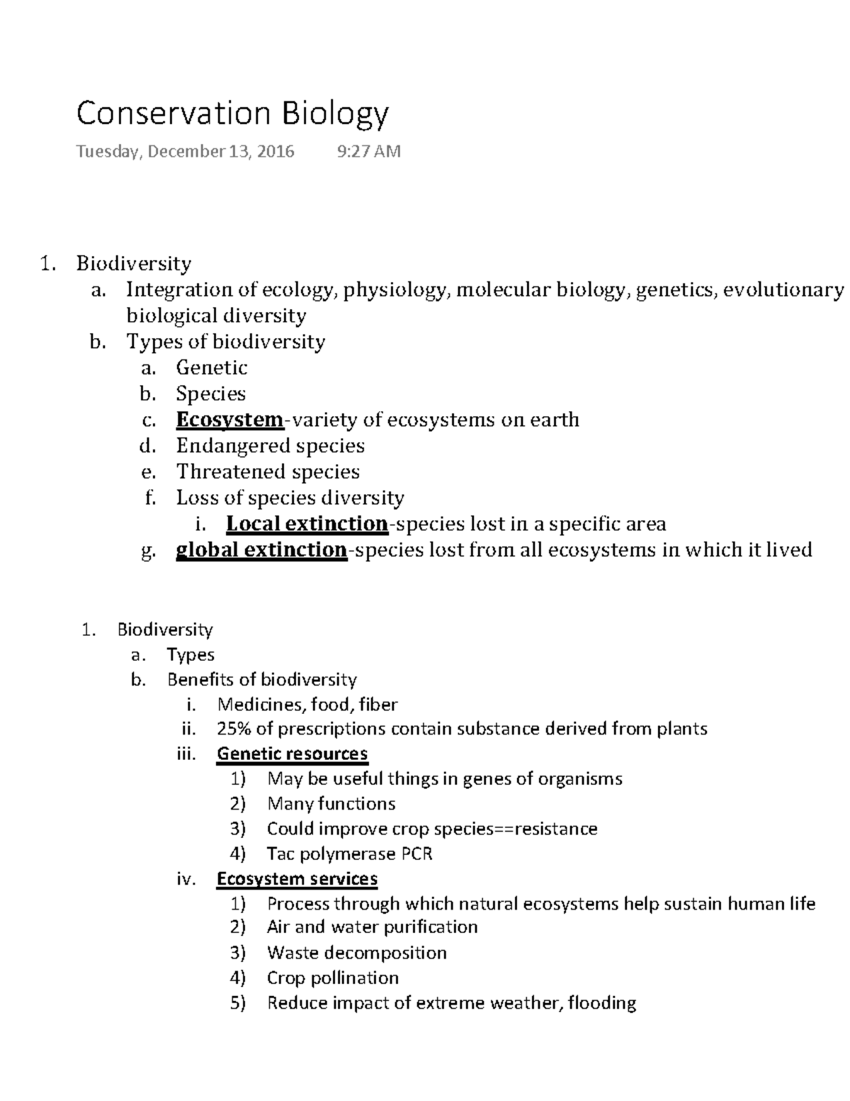 Conservation Biology Learning Objectives at Alicia Tuckett blog