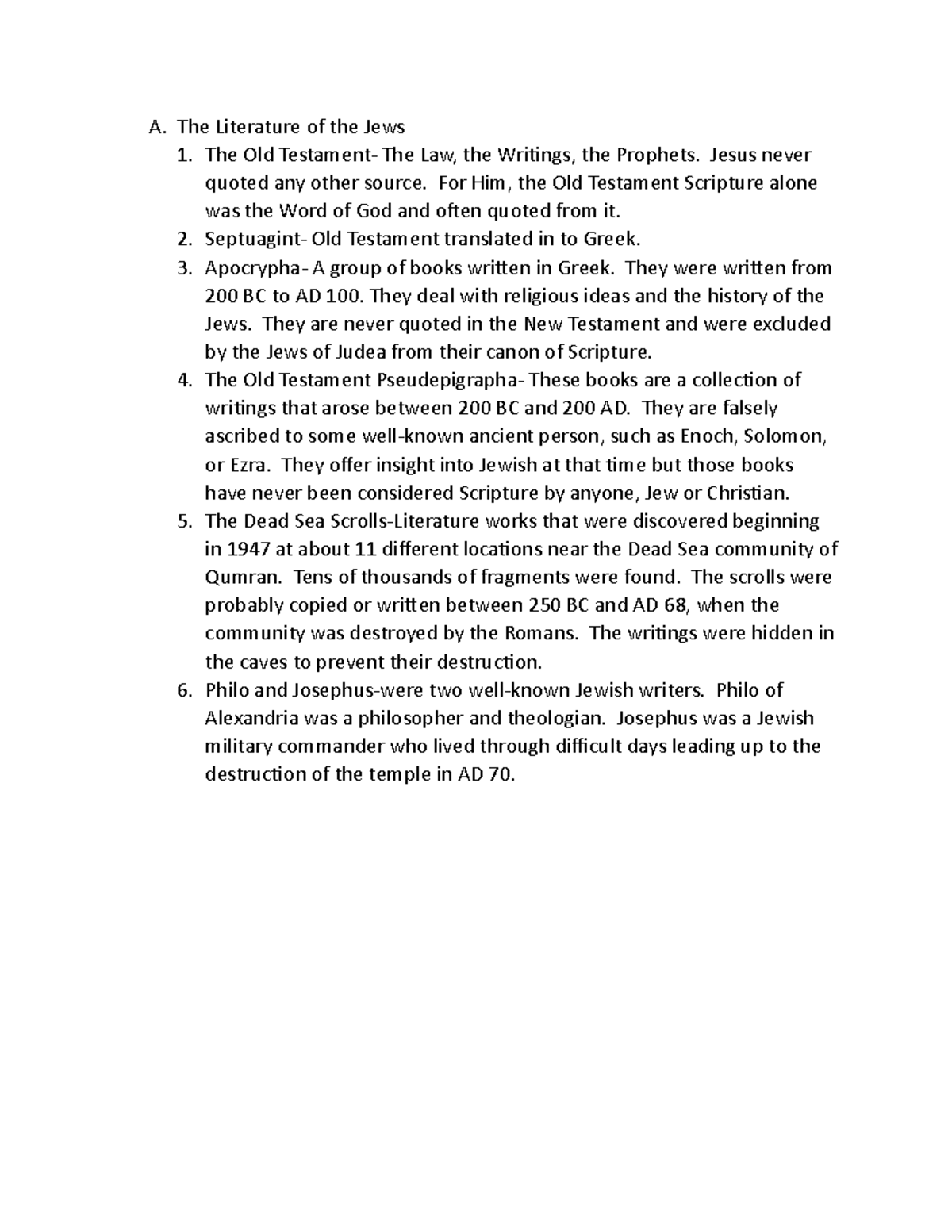 NT. 2 - New Testament lecture notes. Chapter 2. - A. The Literature of ...