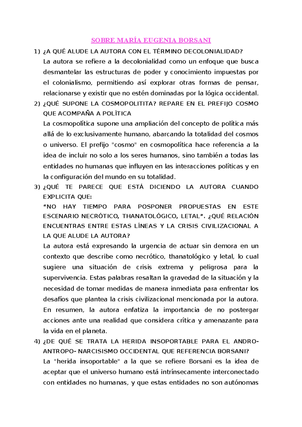 Sobre María Eugenia Borsani - SOBRE MARÍA EUGENIA BORSANI 1) ¿A QUÉ ...