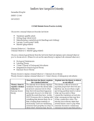 CJ 340 Module Three Practice - Be sure to correctly cite any references ...