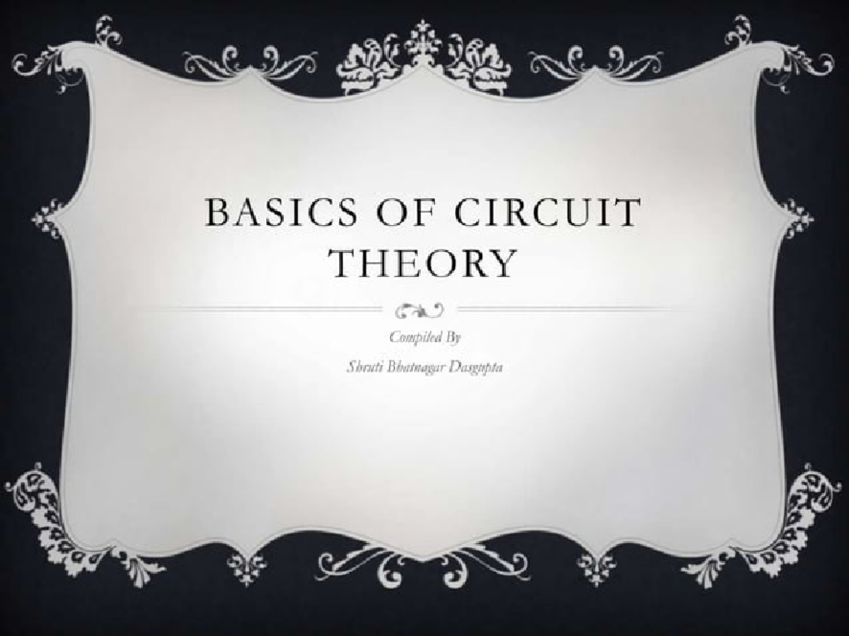 Circuit-theory-basics - electric drive - Studocu