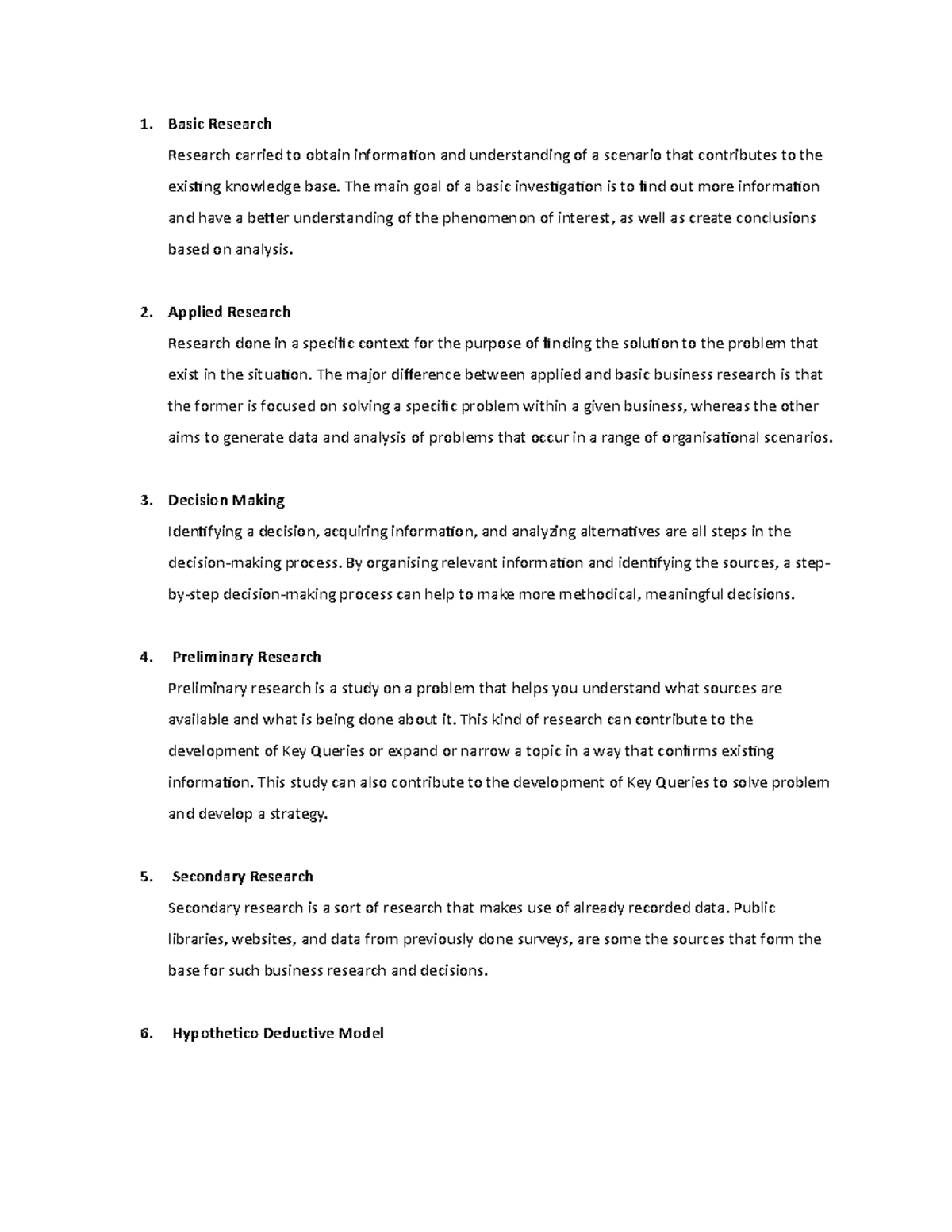 Basic Research - uploaded - 1. Basic Research Research carried to ...