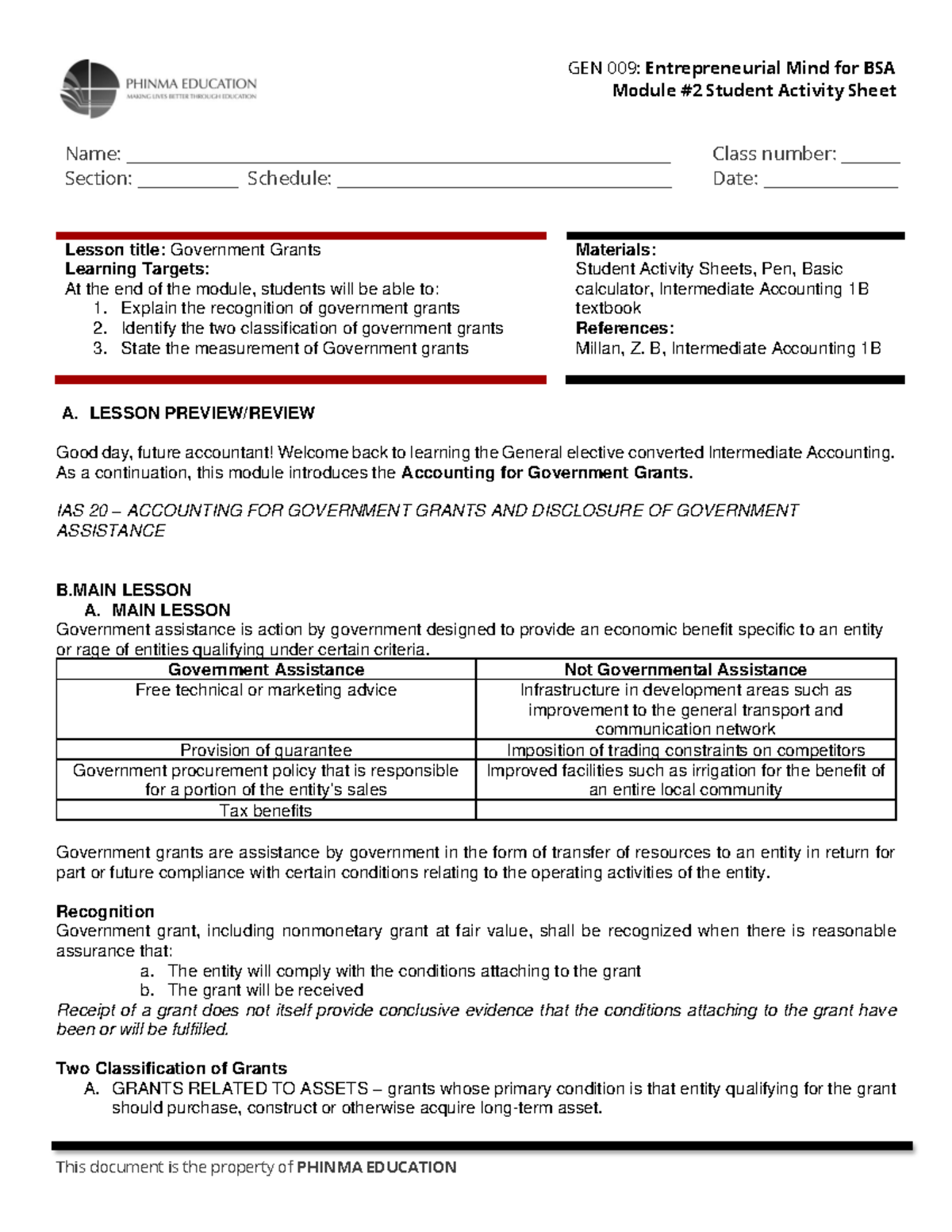 GEN-009 SAS-2 - For reference - GEN 009: Entrepreneurial Mind for BSA ...